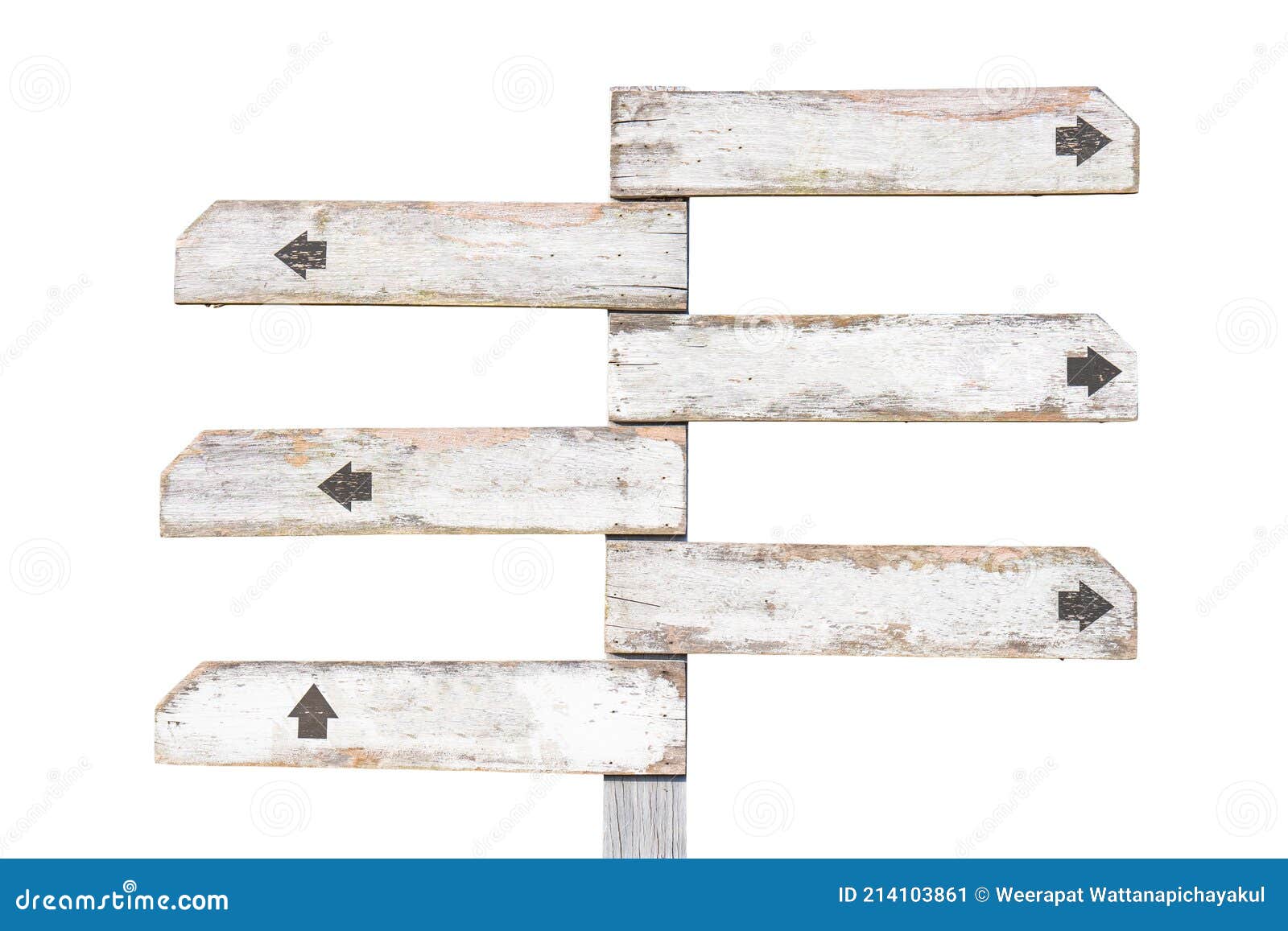 Old Wooden Signpost in Multiple Direction Stock Image - Image of left ...
