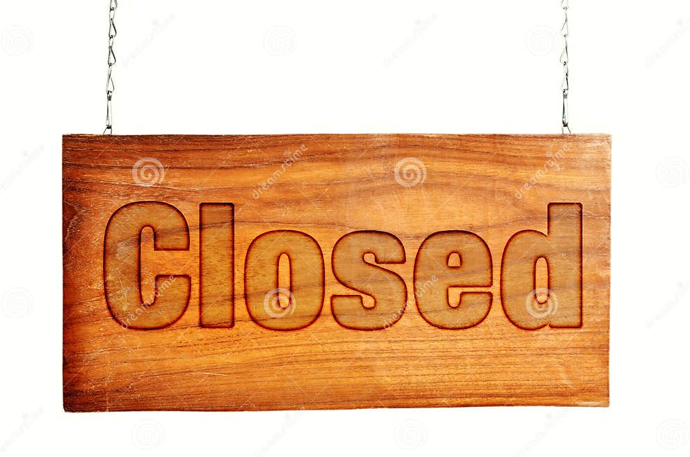 Old wooden Sing closed stock photo. Image of information - 36580756