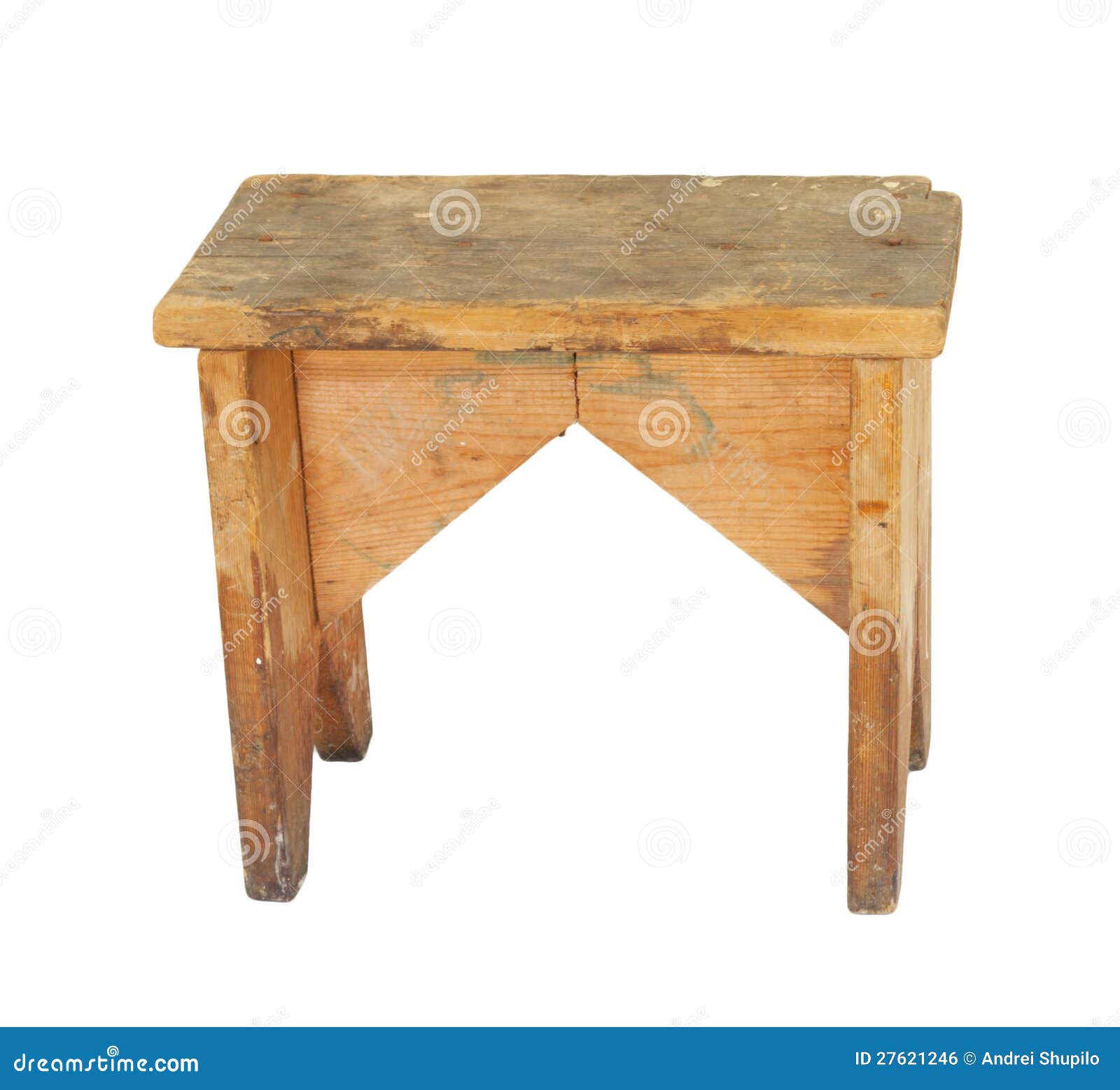 Old Wooden Stool Isolated stock photo. Image of modern - 27621246