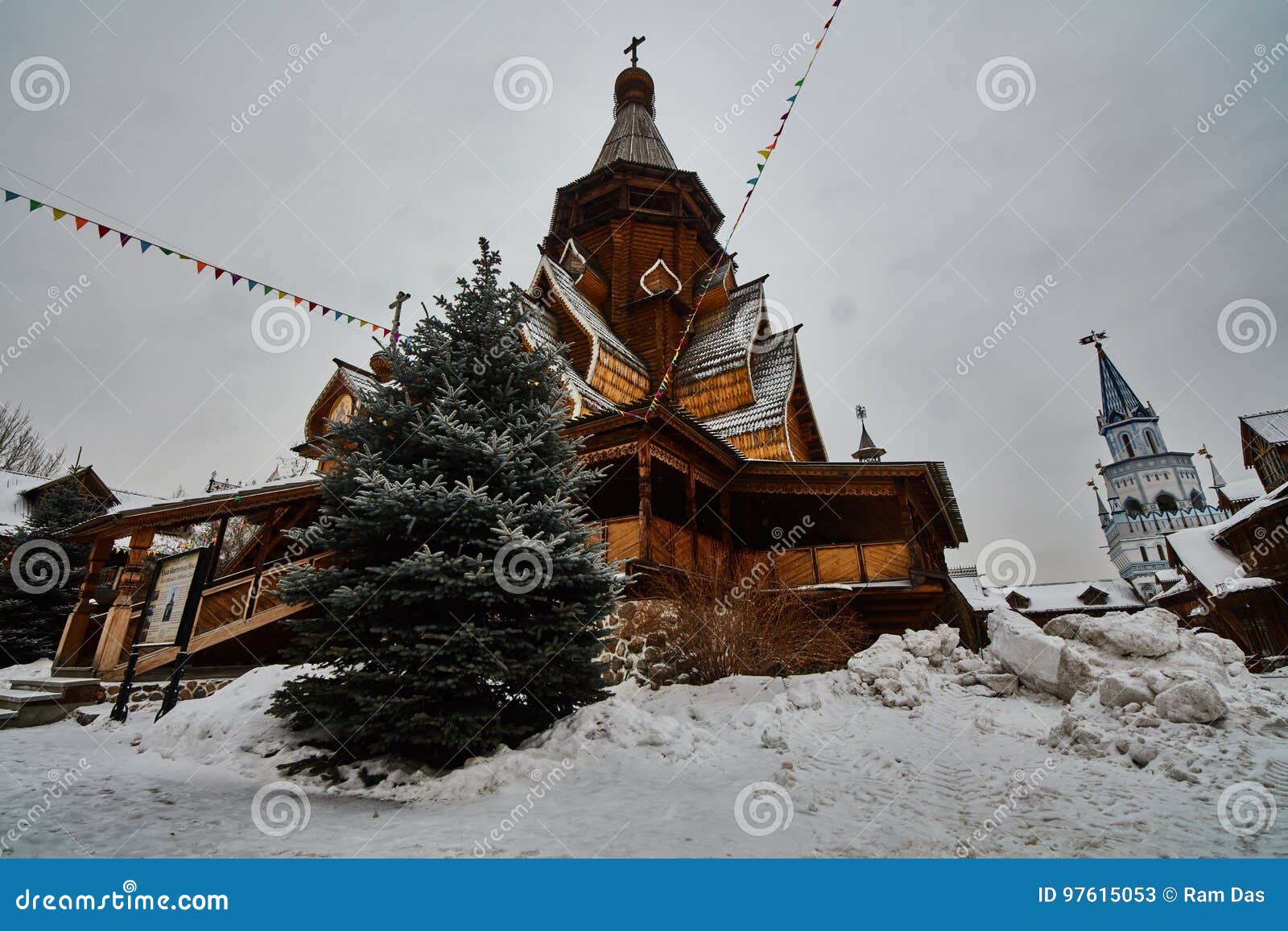 Old Wooden Structure at Izmailovsky Kremlin, Moscow Stock Image - Image ...