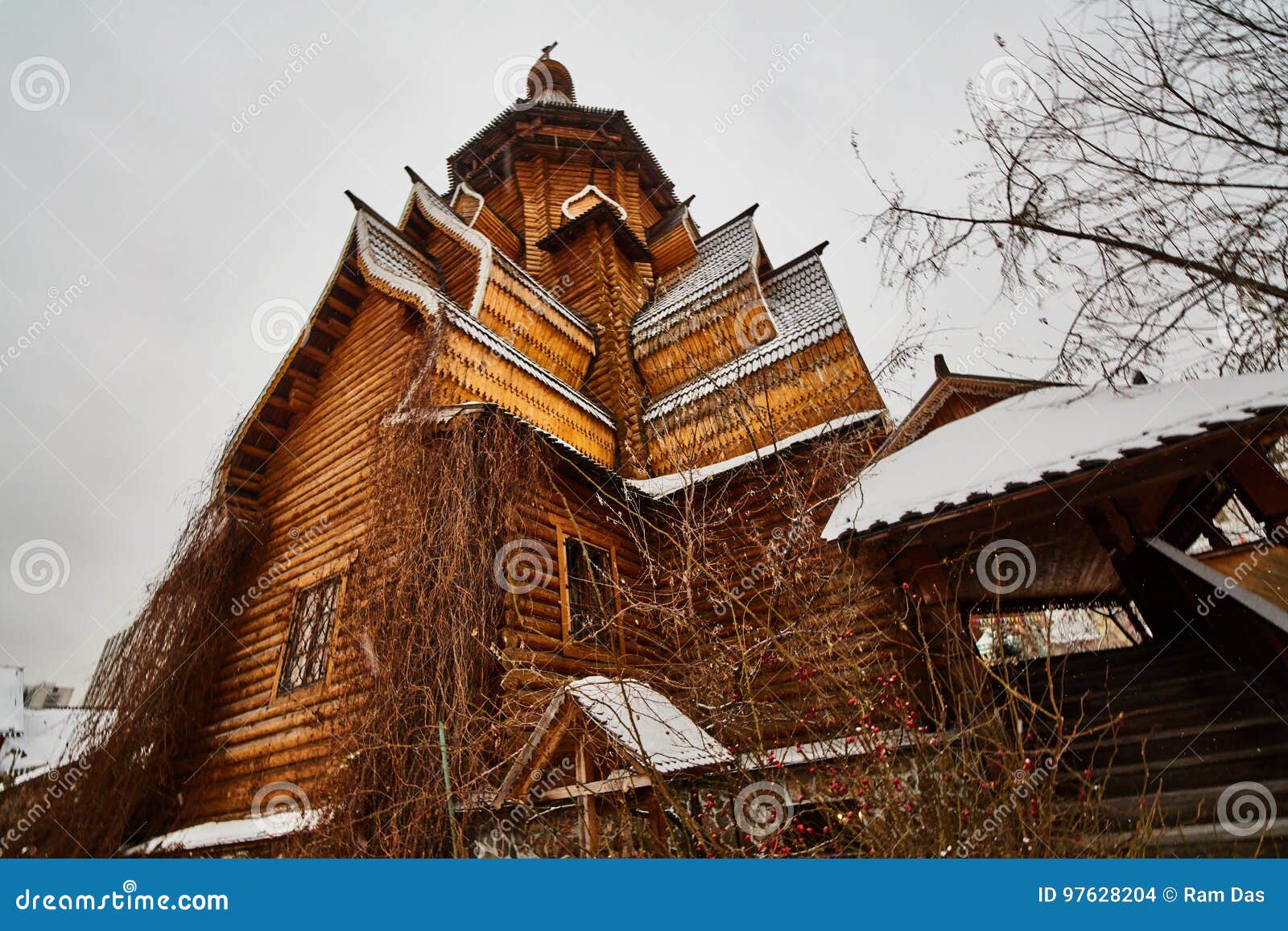 Old Wooden Structure at Izmailovsky Kremlin, Moscow Stock Photo - Image ...