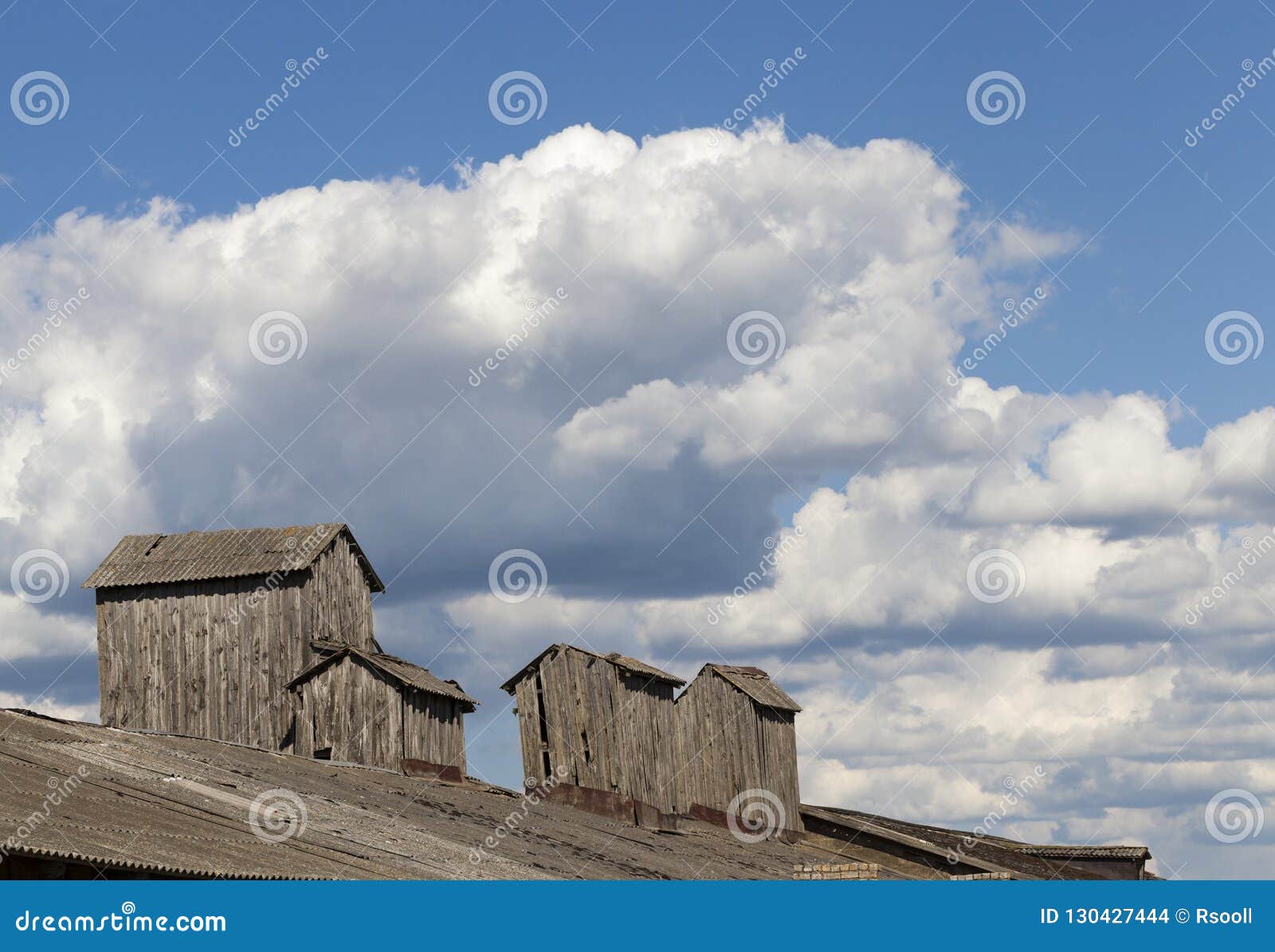 Wooden Superstructure In The Form Of A Tower Over A Brick Building ...