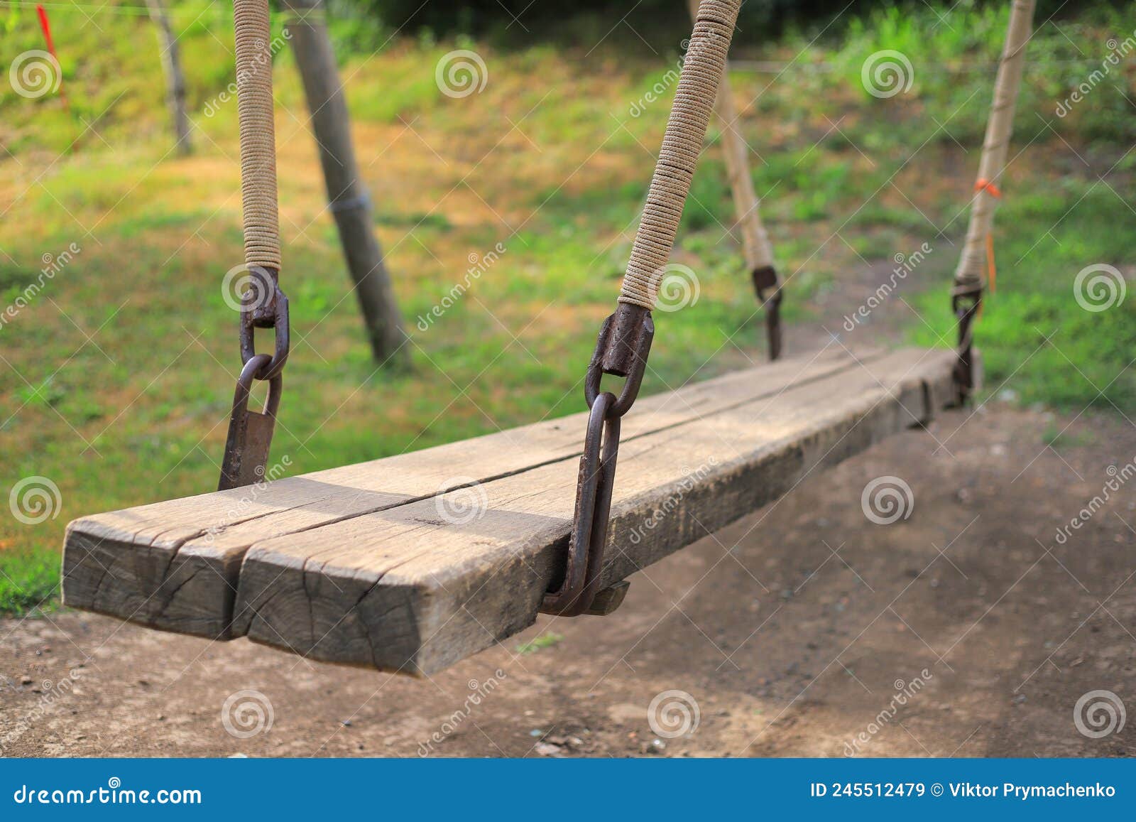 Old Wooden Swing in the Forest Stock Image - Image of tree, swing ...