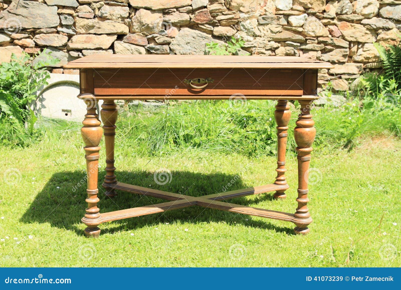 An old wooden table stock image. Image of grass, stand - 41073239