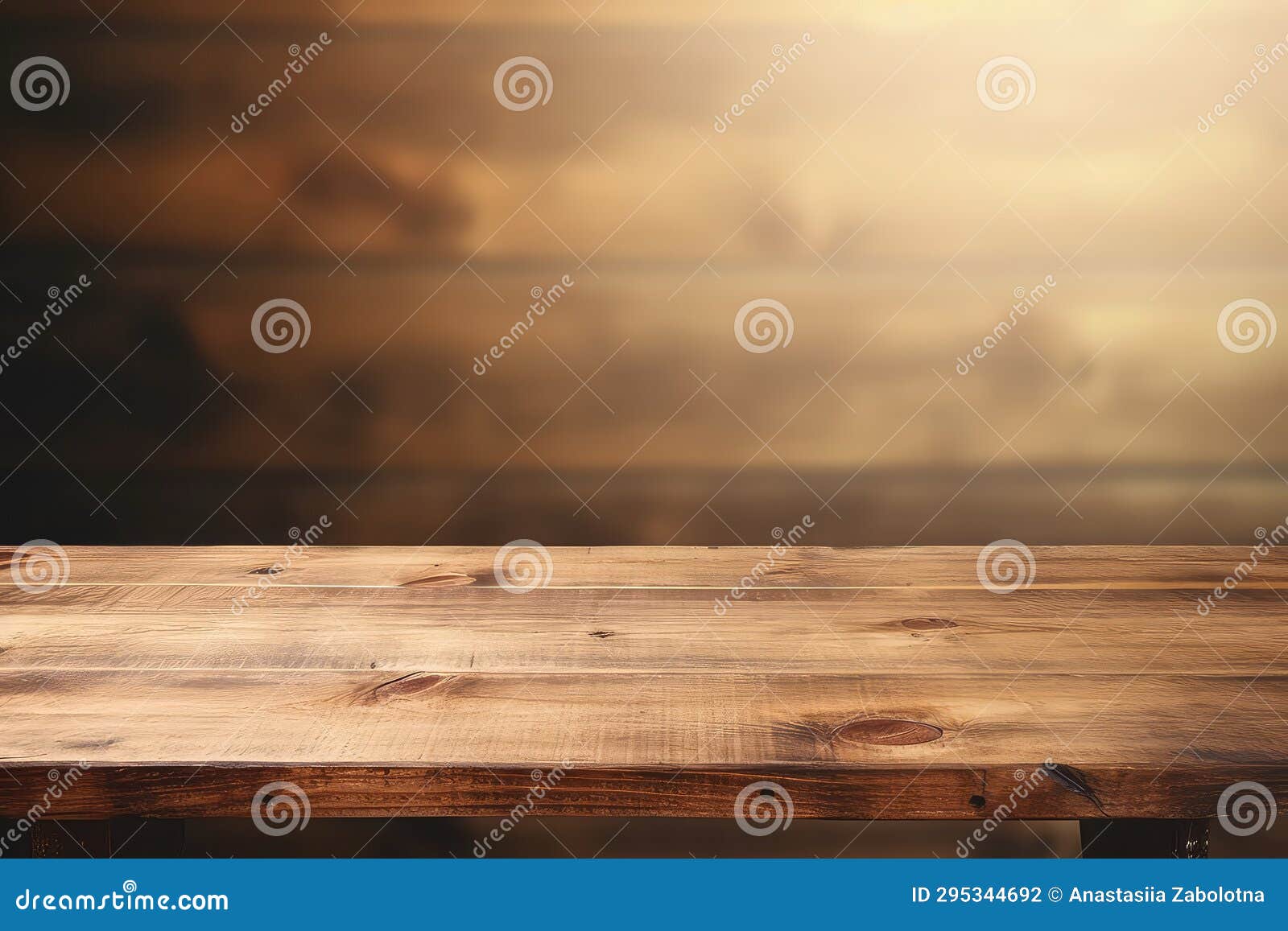 An Old Wooden Table Provides an Empty Location in the Background Stock ...