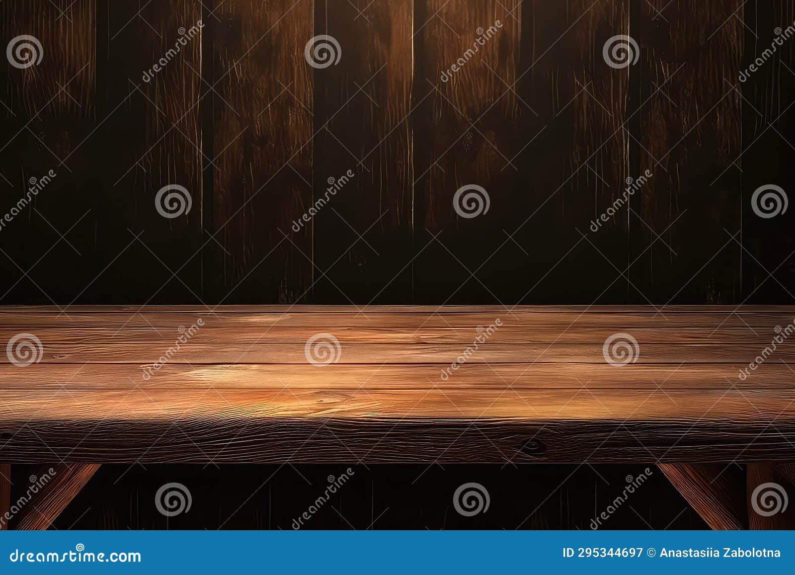An Old Wooden Table Provides an Empty Location in the Background Stock ...