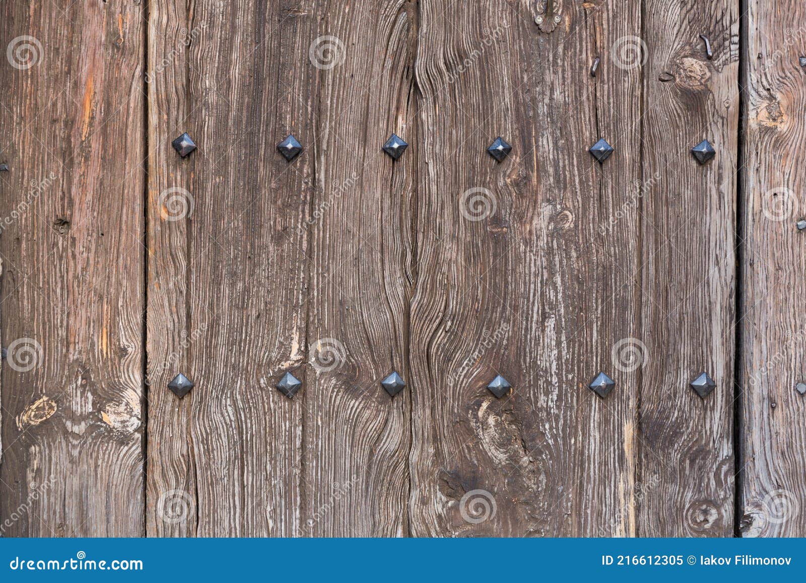 Wooden Texture with Metal Rivets Stock Image - Image of rivets ...