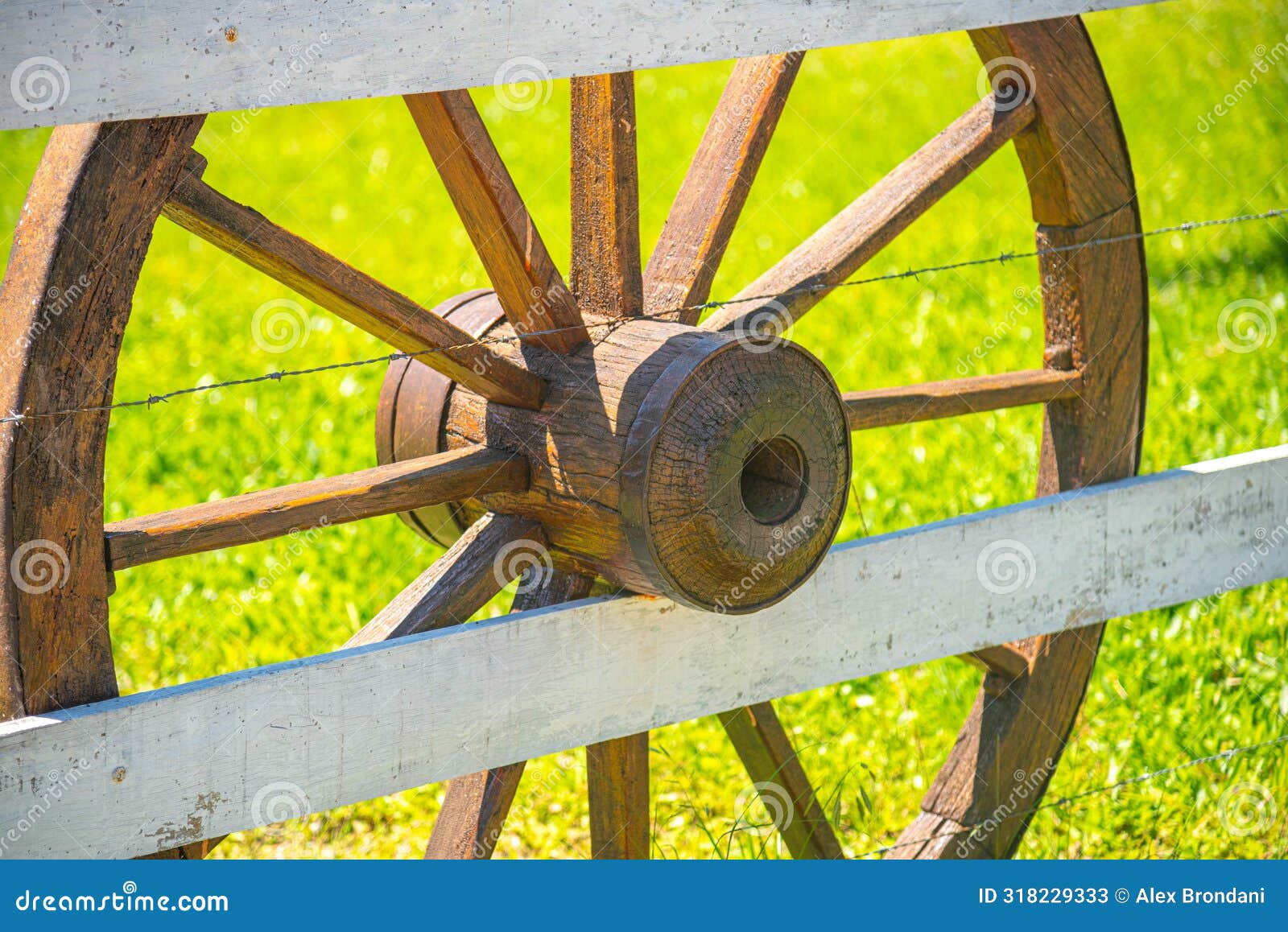 Old wooden trailer wheels stock image. Image of stability - 318229333