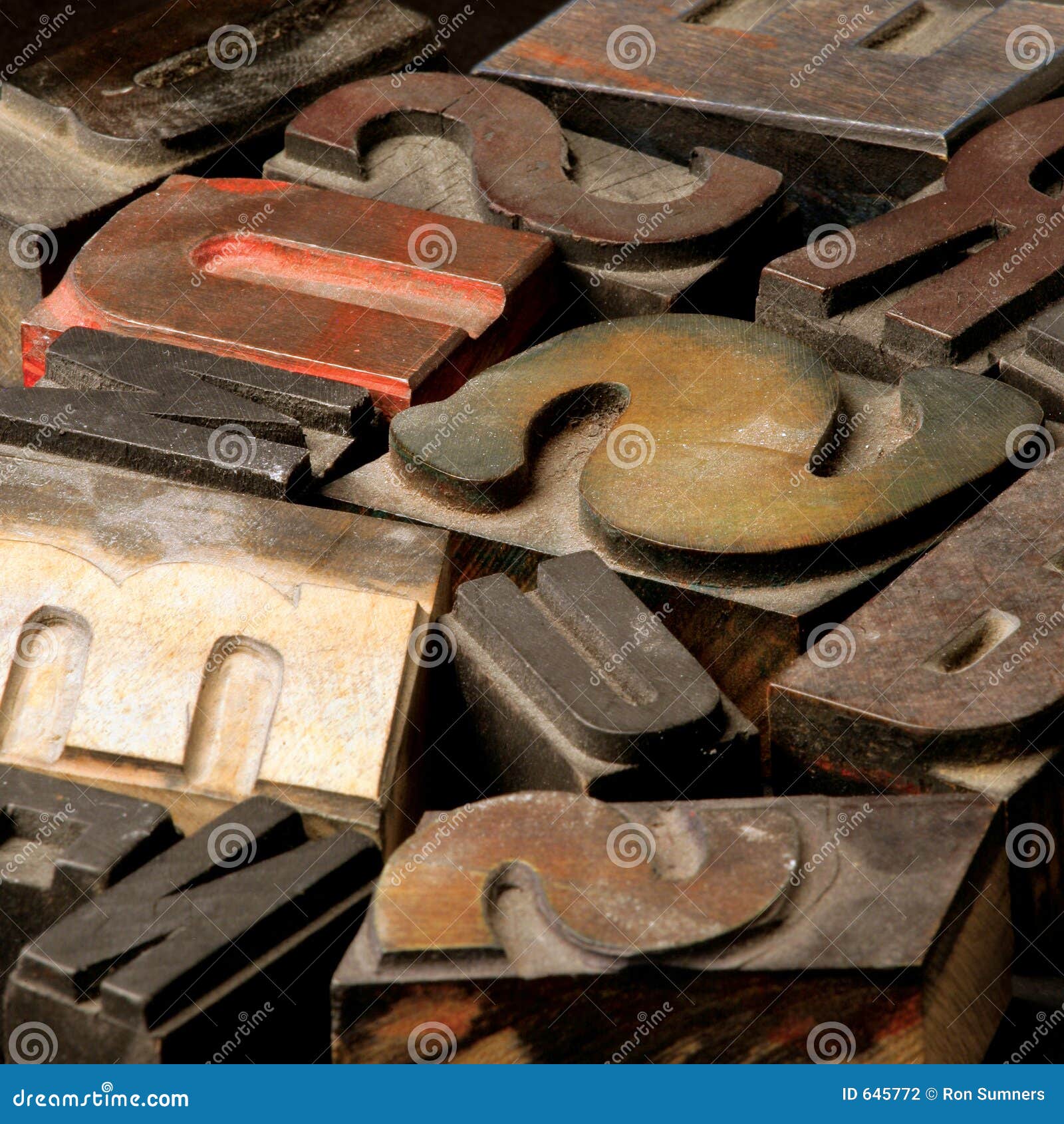 Old wooden type letters stock photo. Image of linotype - 645772