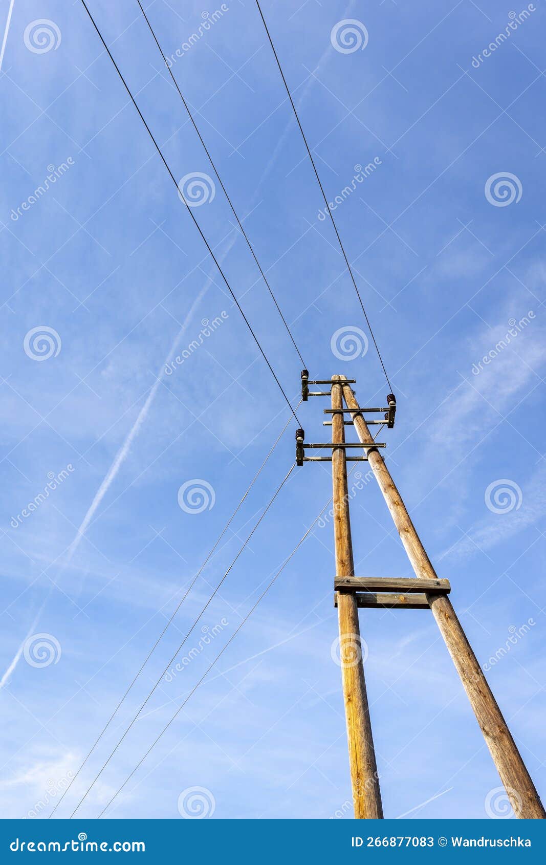 Wooden Utility Four Poles Pylon Construction For Electrical 3 Phase ...