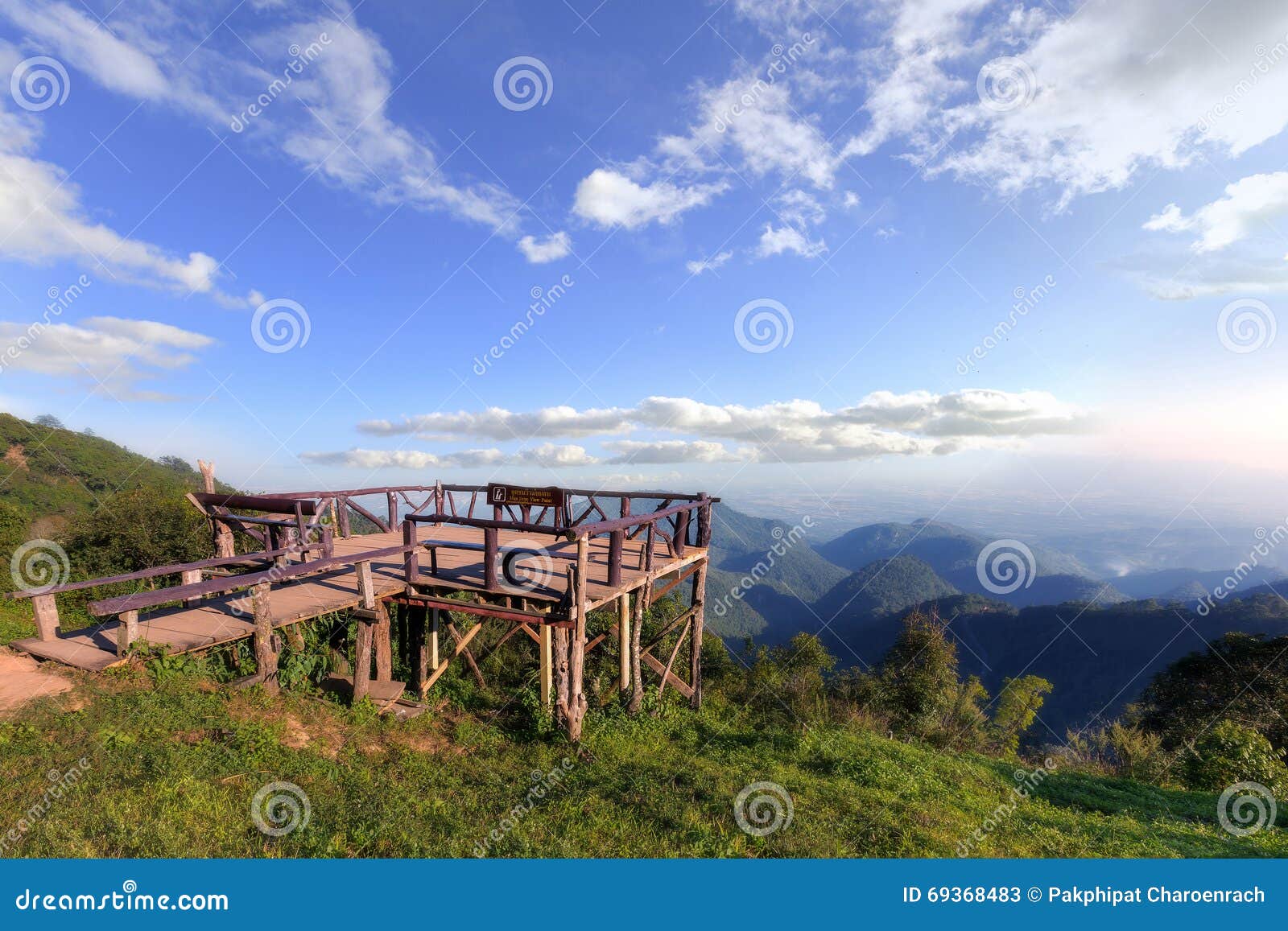 Old Wooden Viewpoint on Top of Mountain. Stock Image - Image of hiking ...