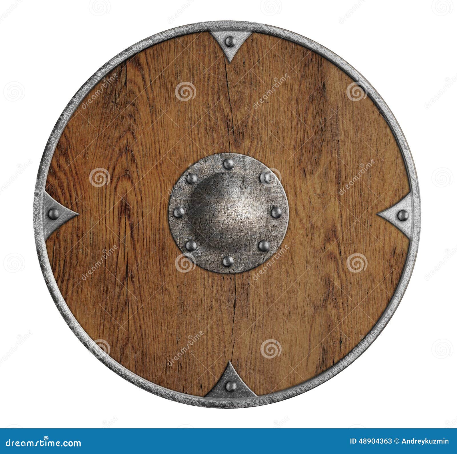 Old Wooden Vikings' Shield Isolated Stock Photo - Image: 48904363