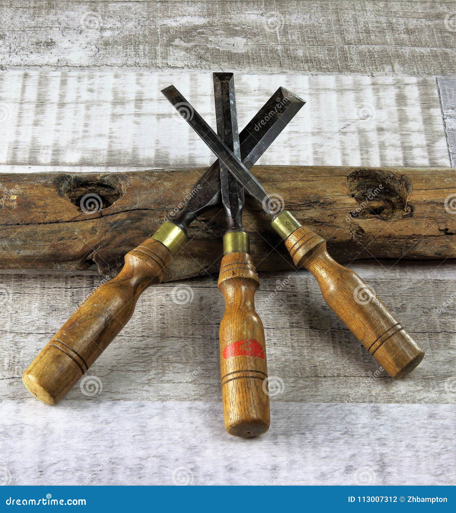 Old Wooden Vintage Chisel Tools Stock Photo - Image of black, clipping ...