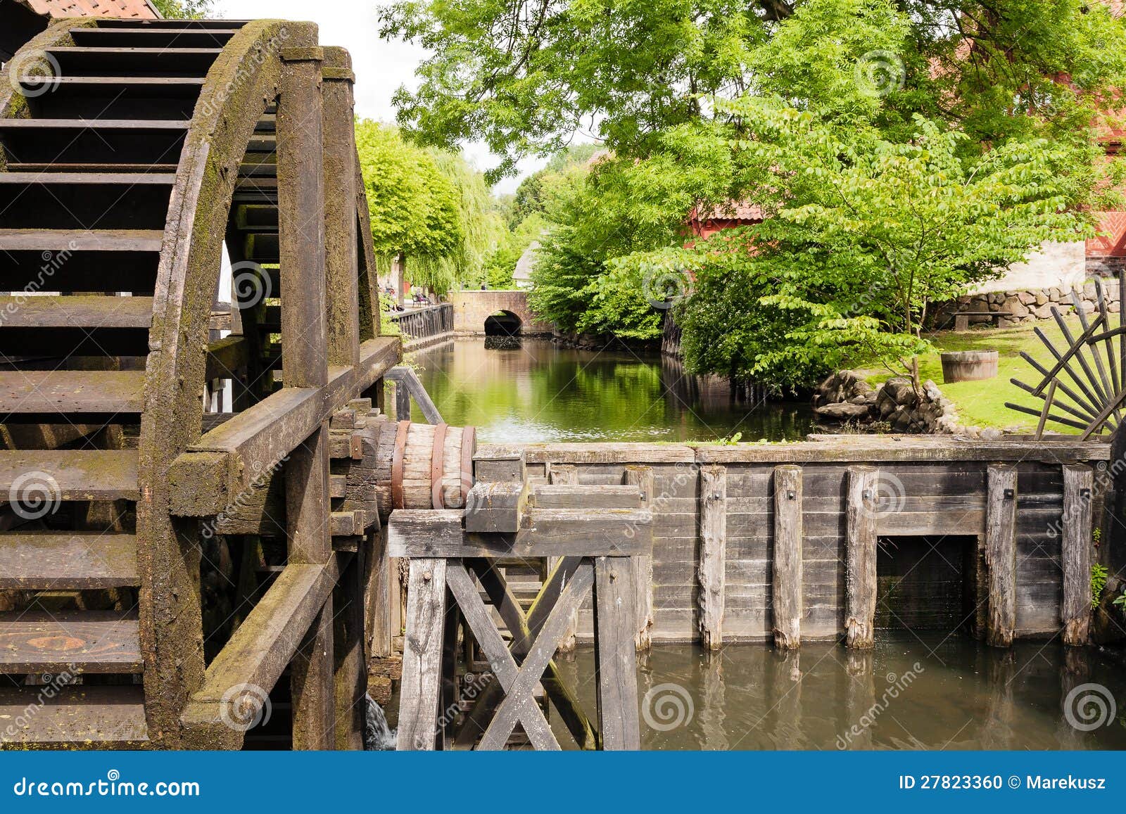 Old wooden water mill stock photo. Image of turbine, rural - 27823360