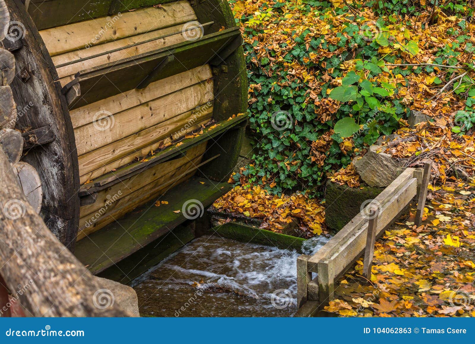Old Wooden Water Mill in the Forest at Autumn Stock Image - Image of ...