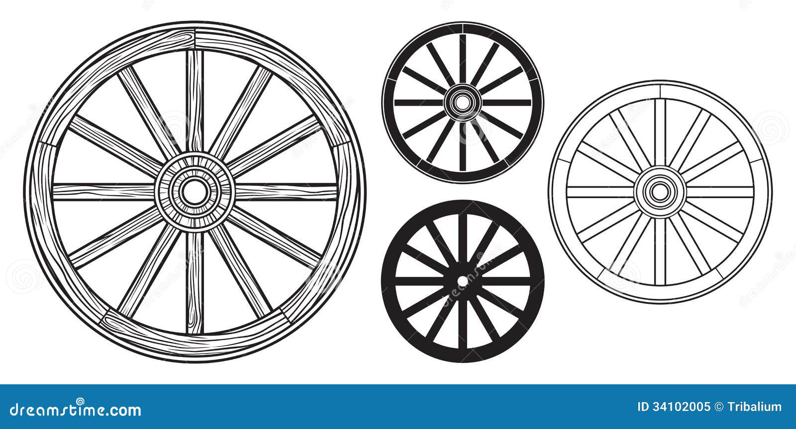 Old wooden wheel stock vector. Illustration of labor - 34102005