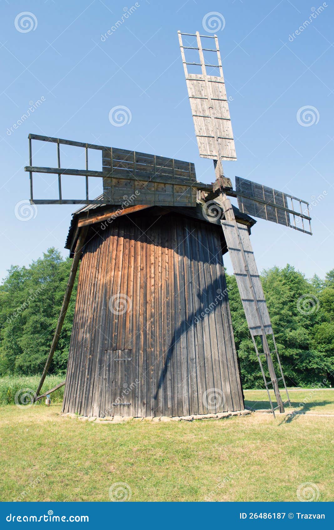 Old wooden wind mill stock image. Image of nature, environment - 26486187