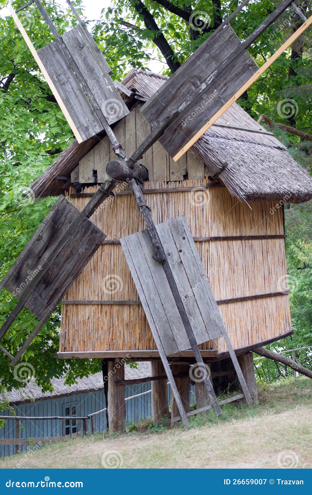 Old wooden wind mill stock image. Image of agriculture - 26659007