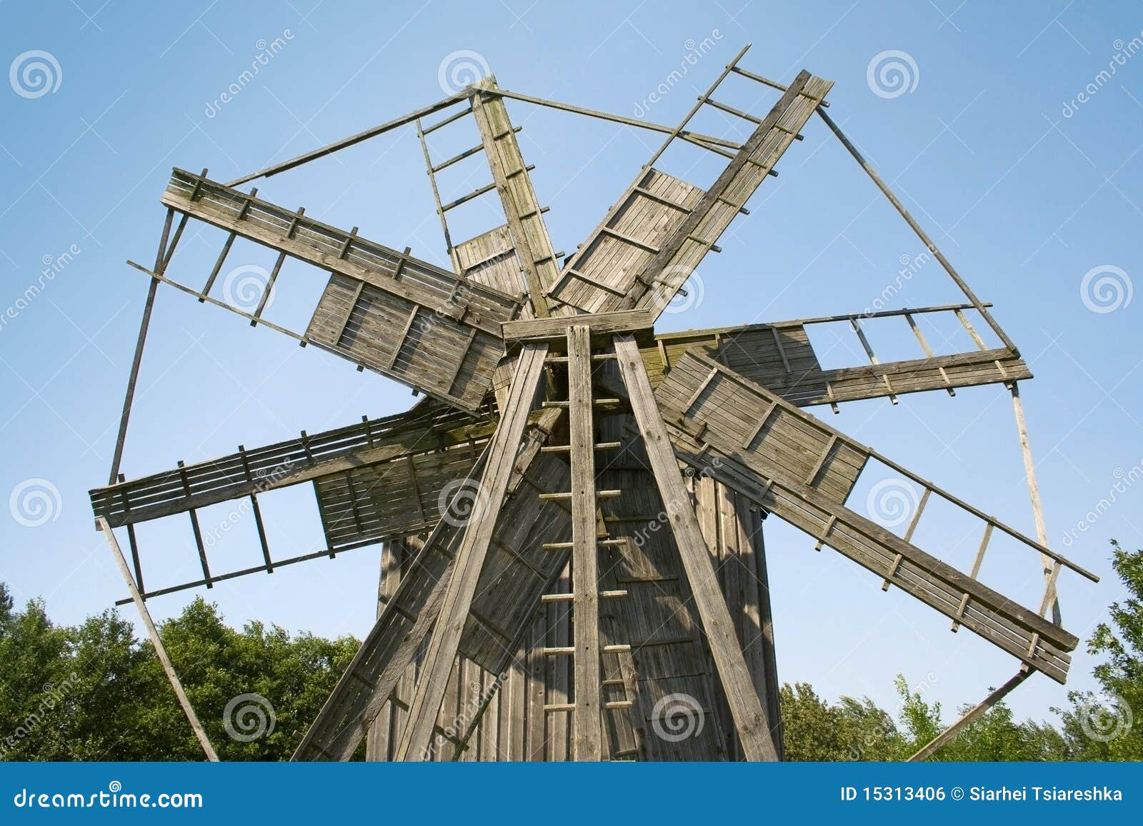 Old wooden windmill stock photo. Image of traditional - 15313406