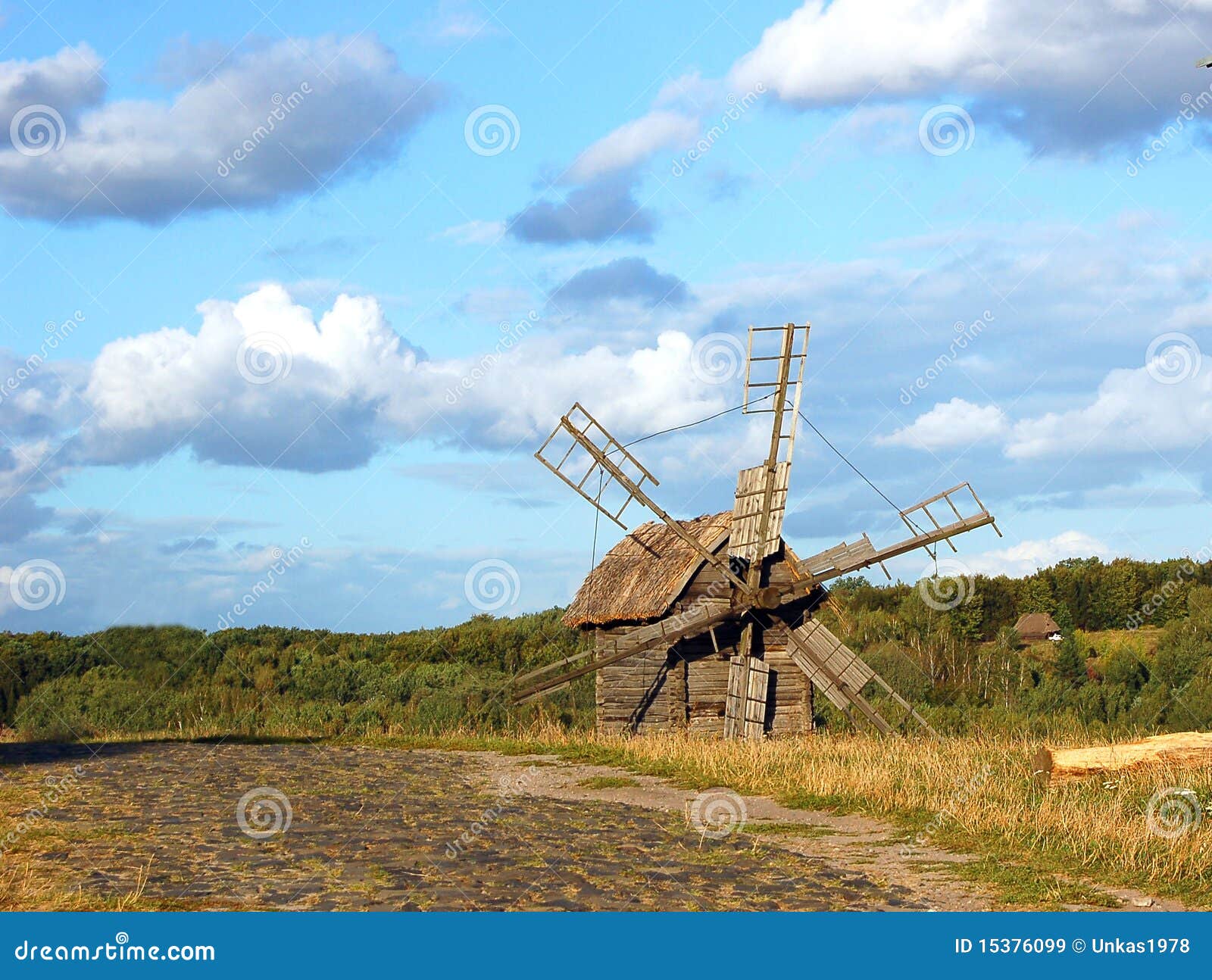 Old wooden windmill stock image. Image of farmland, agriculture - 15376099