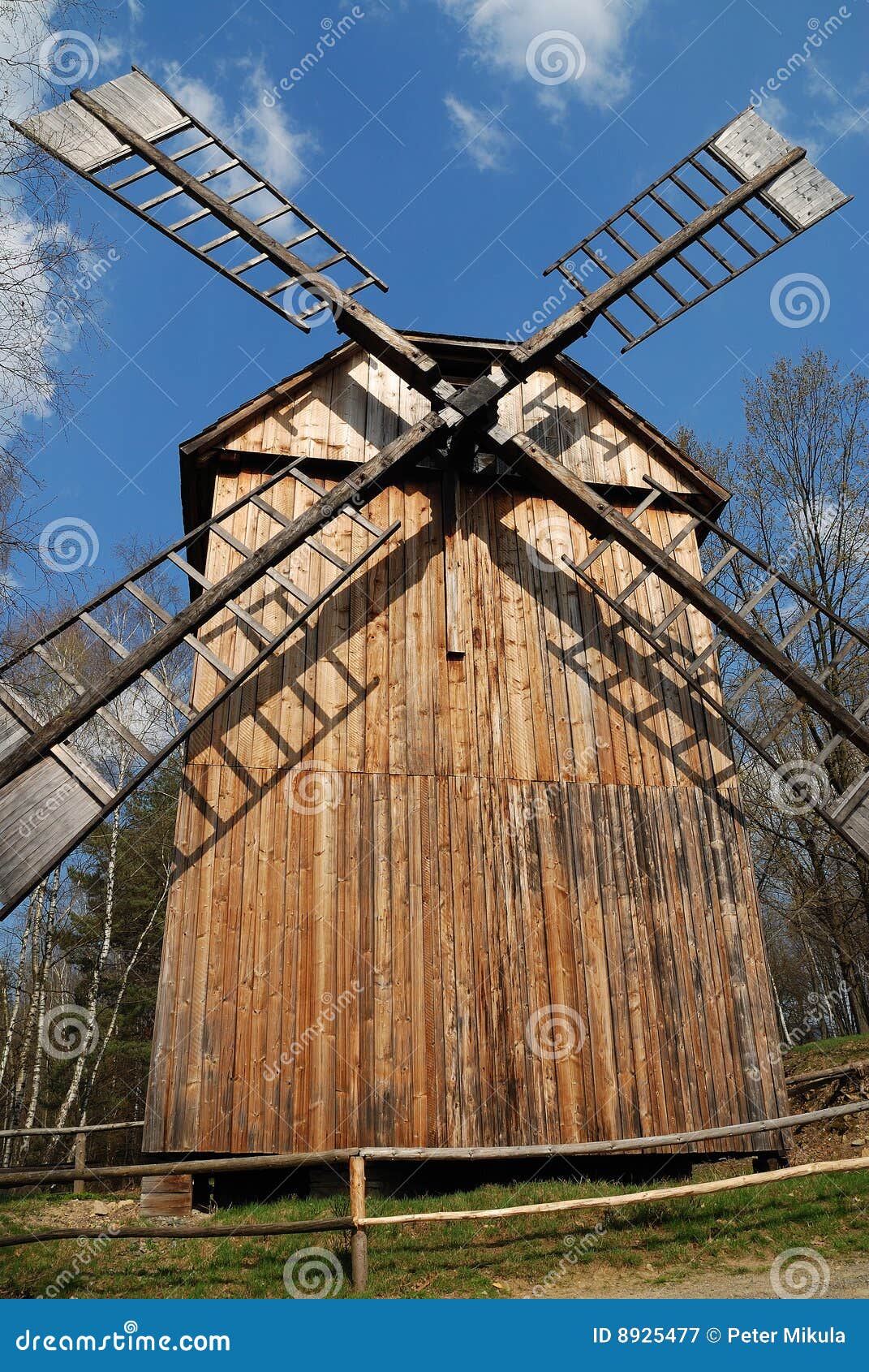 Old wooden windmill stock image. Image of retro, building - 8925477