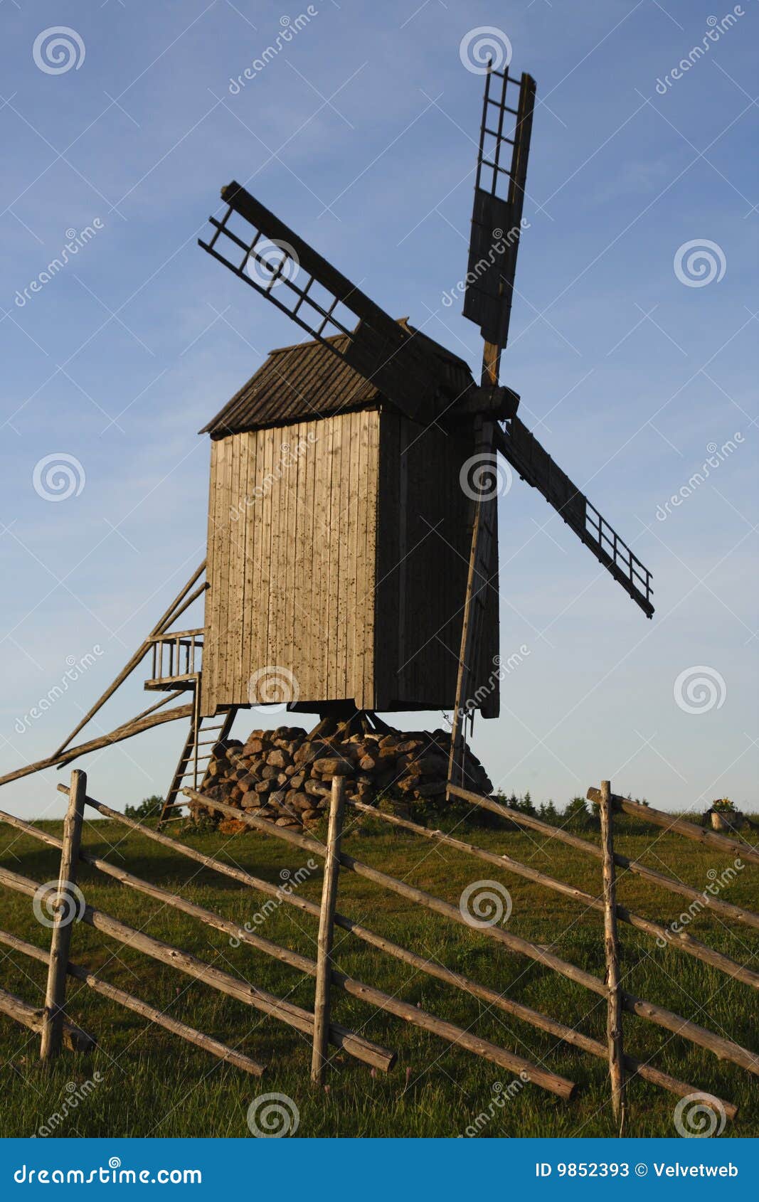 Old wooden windmill stock image. Image of countryside - 9852393