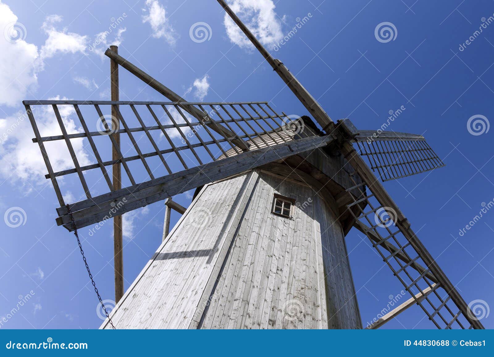 Wooden Windmill View From The Front Isolated On White Background ...