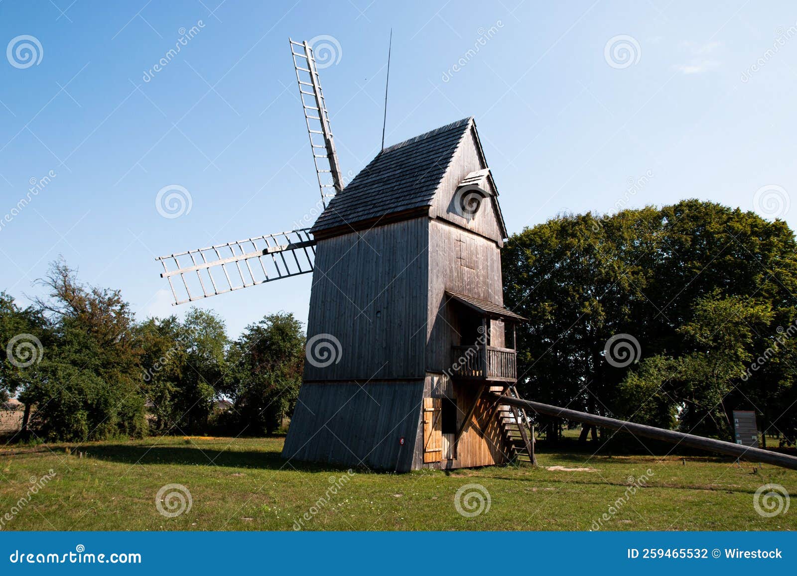 Old, Wooden Windmill in the Countryside Stock Photo - Image of windmill ...