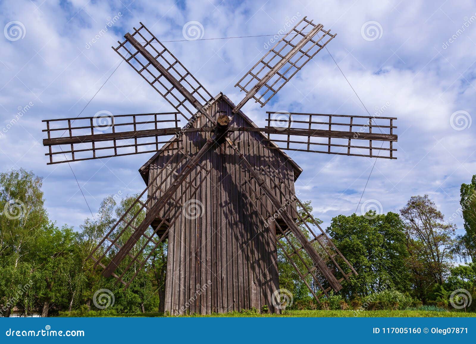 Old wooden windmills stock photo. Image of history, oldwindmill - 117005160