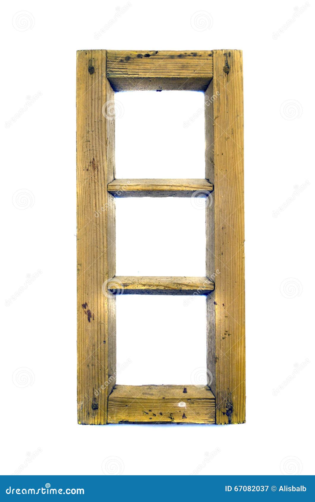 Old Wooden Window Carcass Frame Isolated Stock Image - Image of home ...