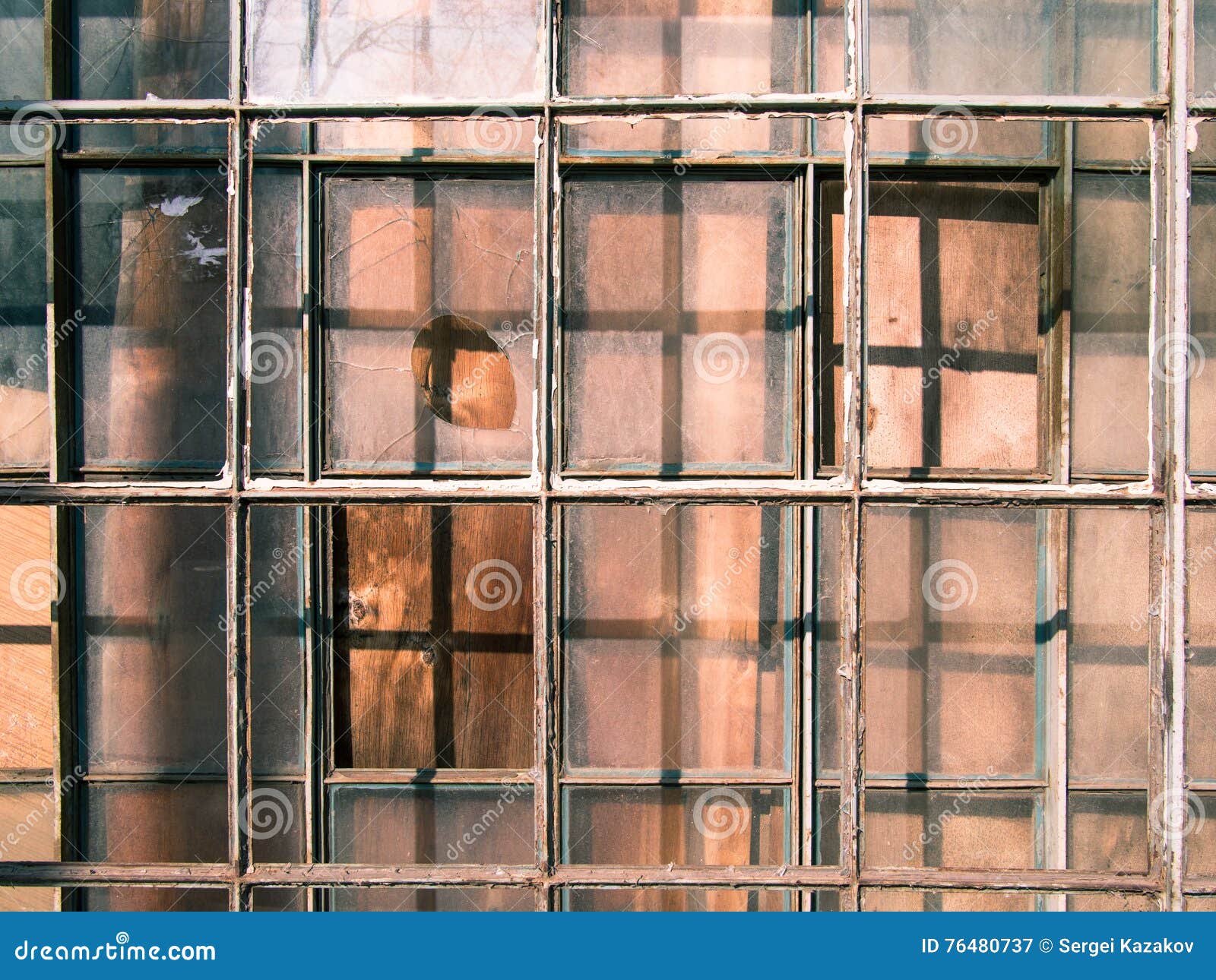 Old Wooden Window Frame with a Square Lattice Stock Image - Image of ...