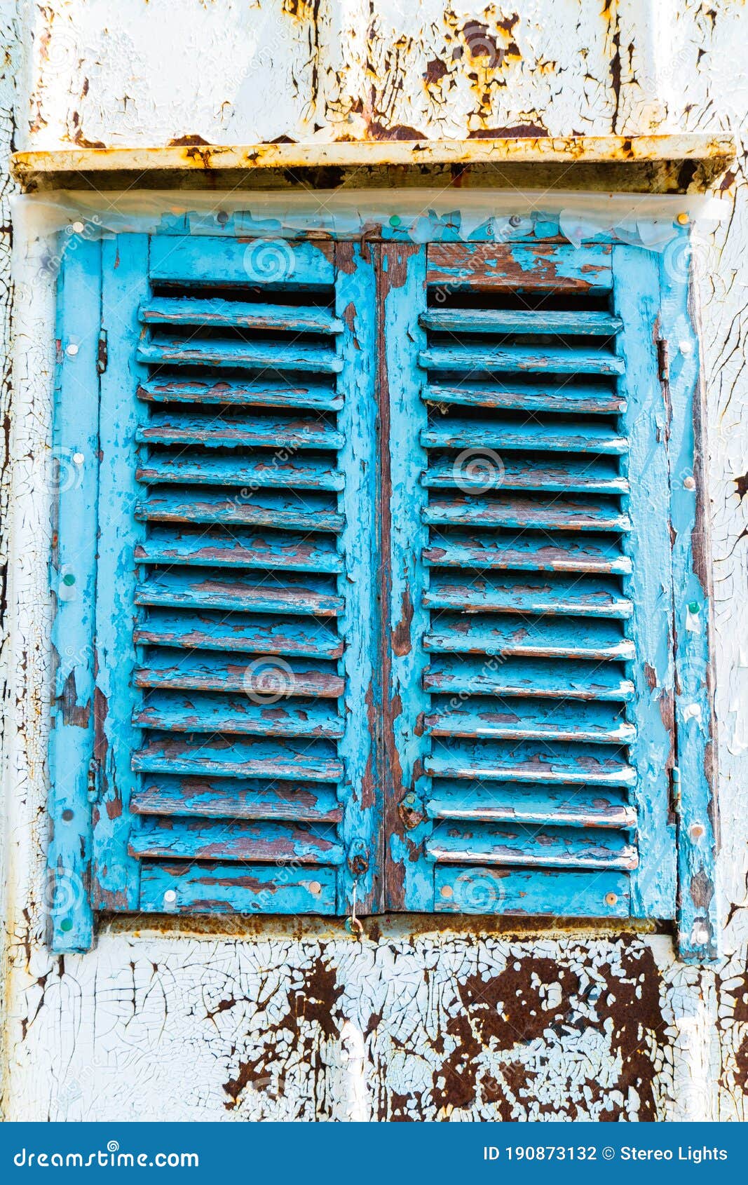 Old Wooden Window Painted Blue with Rusty Lock. Texture, Wall of an Old ...