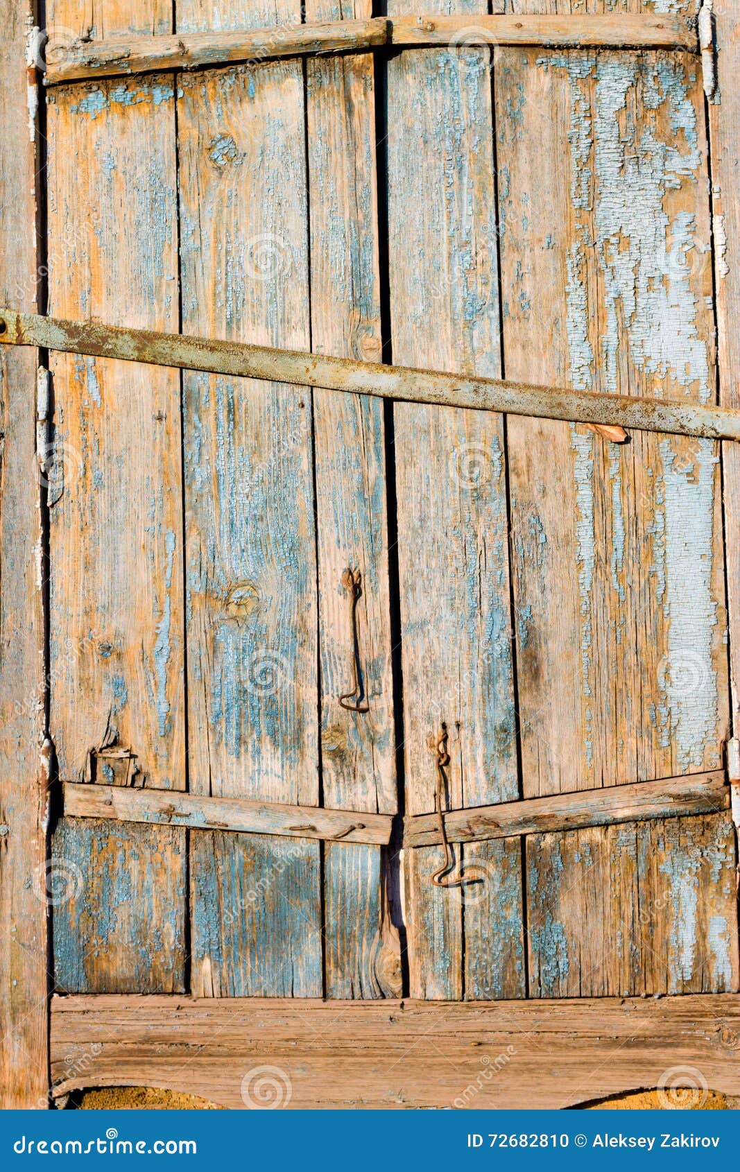 Old Wooden Window Shutters with Peeling Off Paint and Rusty Stock Photo ...