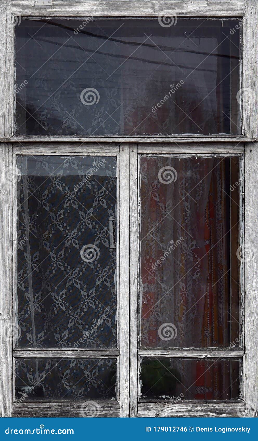 Old Wooden Window. Vintage Frame Texture with Peeling Paint. Stock ...