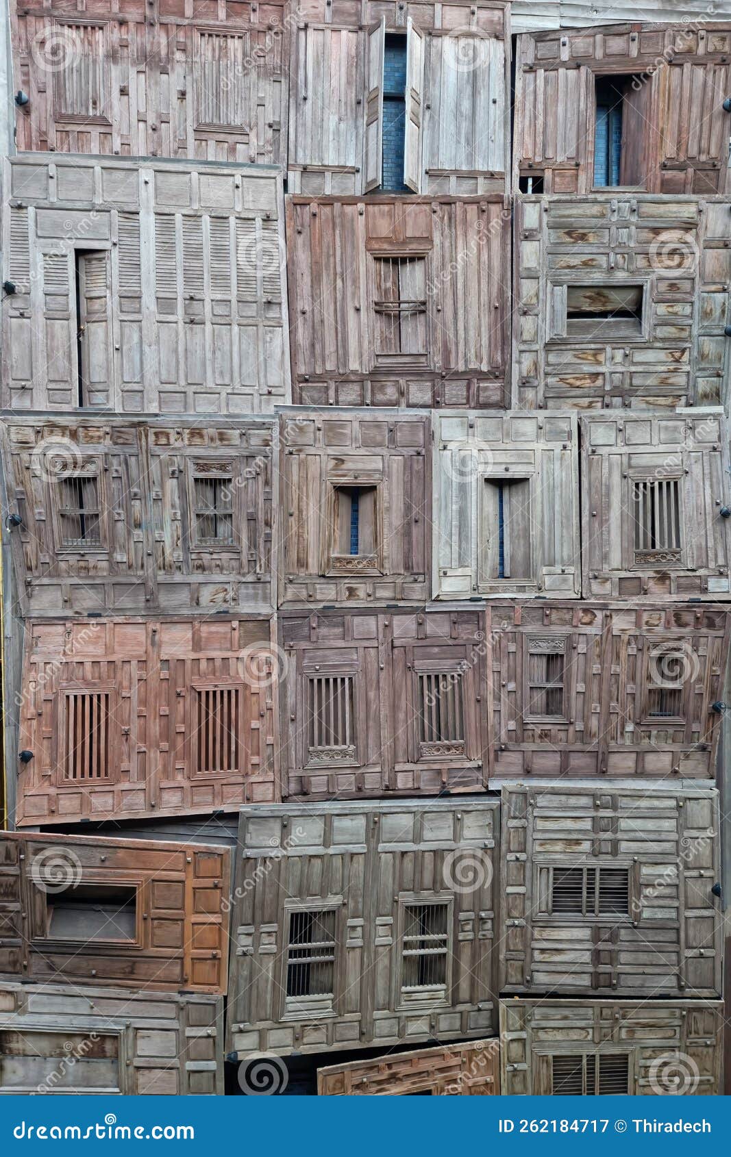 Old Wooden Windows Hidden in Traditional Texture and Background Stock ...