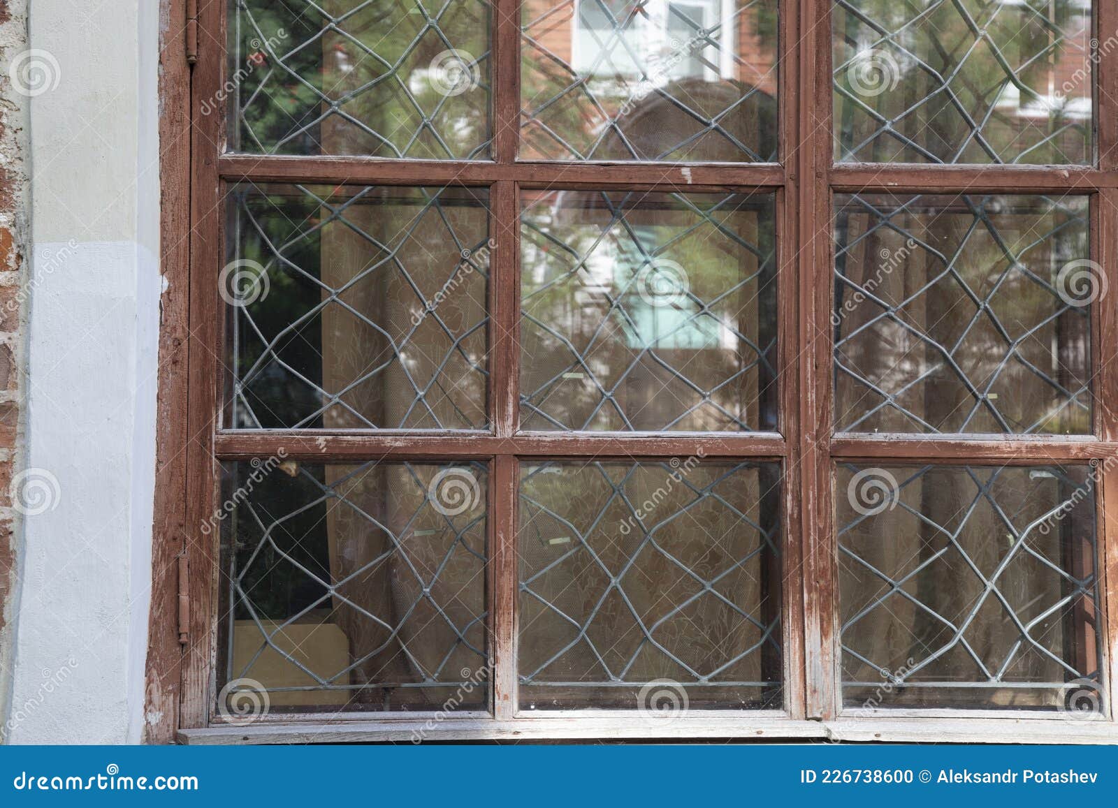 Old Wooden Windows on the 19th Century Building Stock Photo - Image of ...