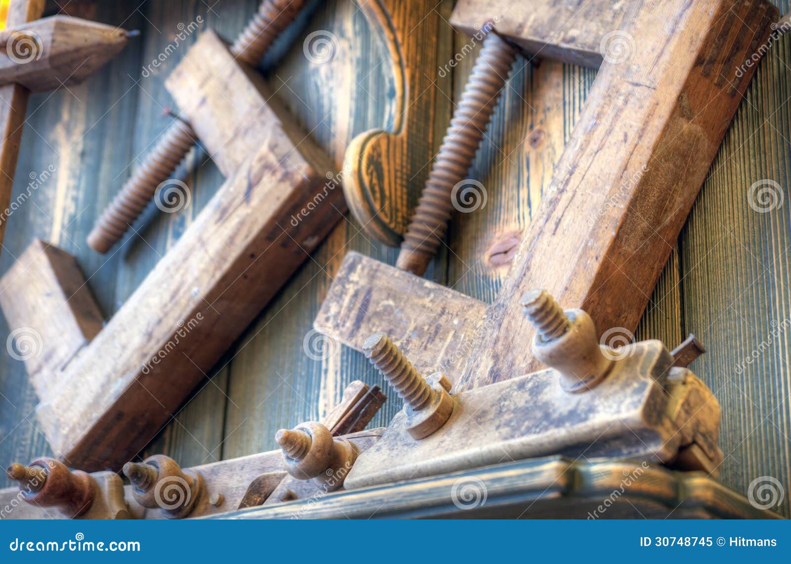 Old Woodworking Tools on Wall Stock Image - Image of profession, repair ...