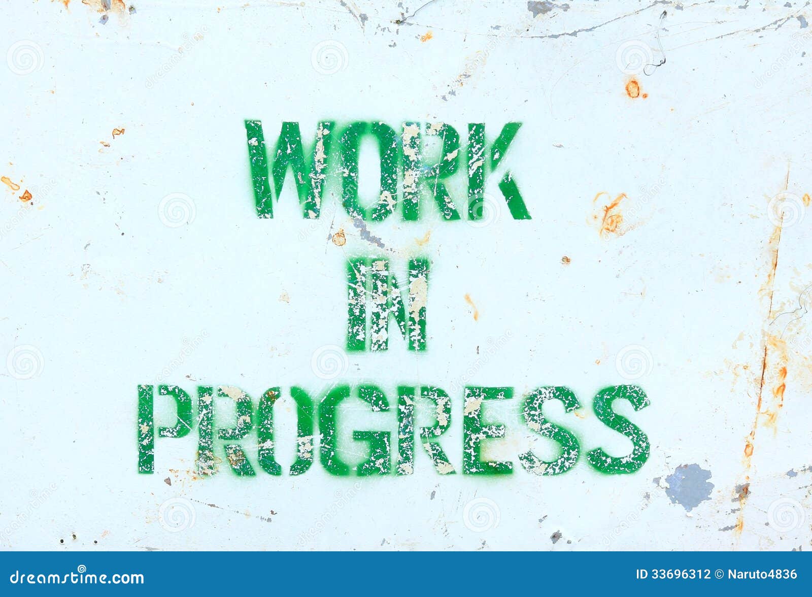 Old work in progress sign stock photo. Image of working - 33696312