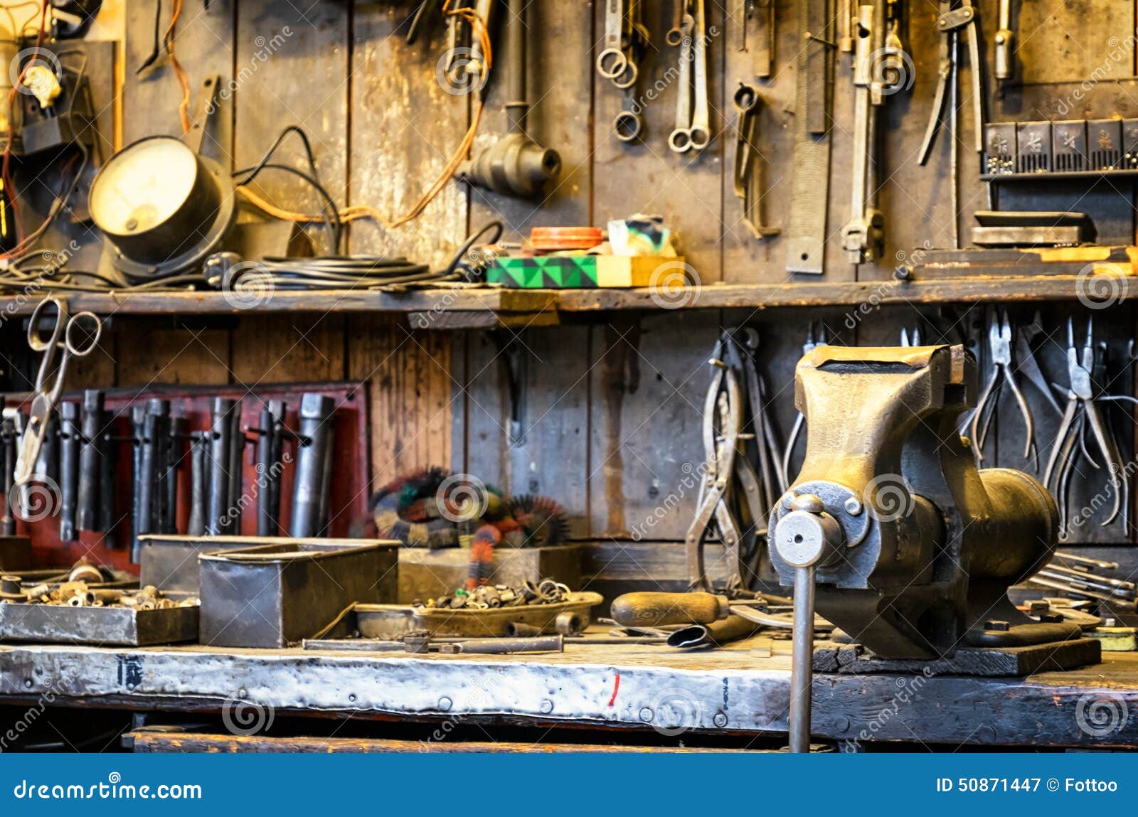 Old workbench stock image. Image of workbench, drill - 50871447