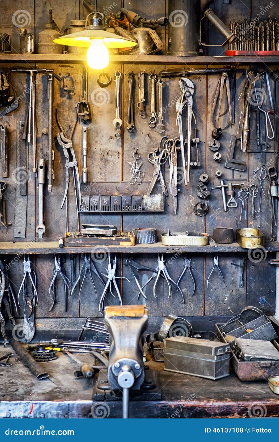 Old workbench stock photo. Image of equipment, carpentry - 46107108