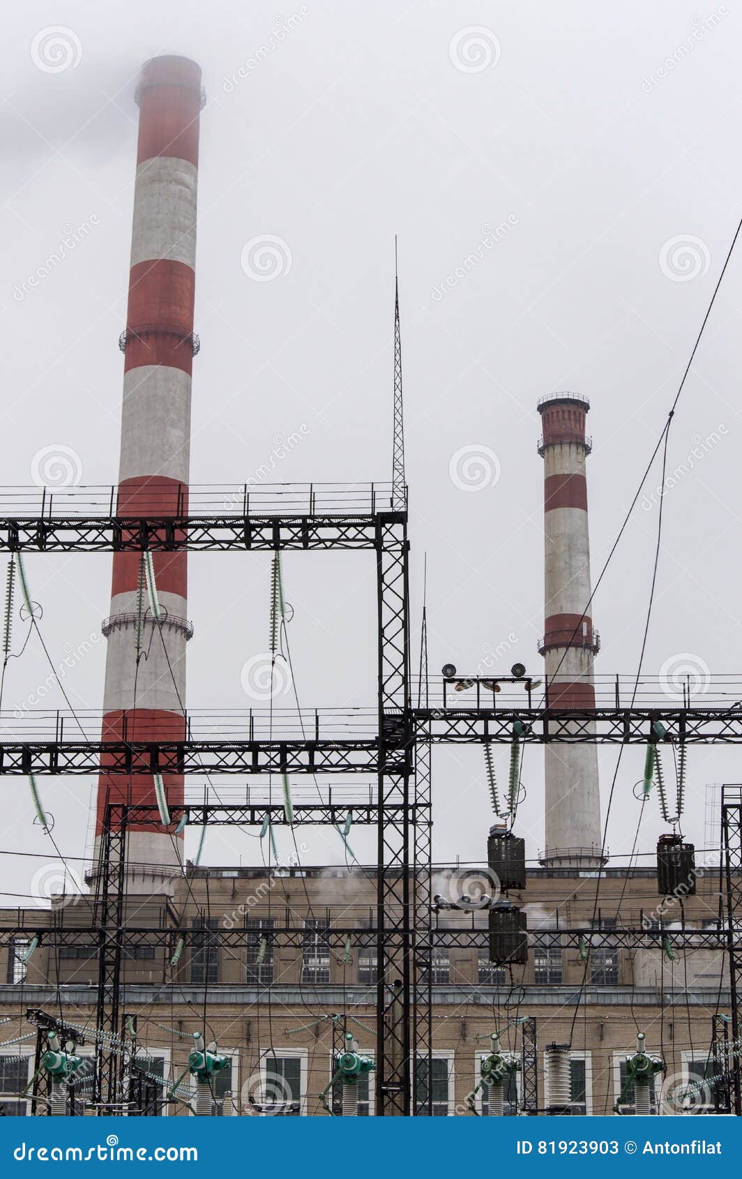 The Old Working Power Plant Stock Image - Image of building, plant ...