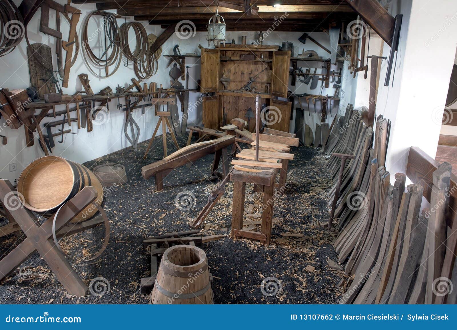 An old workroom stock photo. Image of barrel, workshop - 13107662