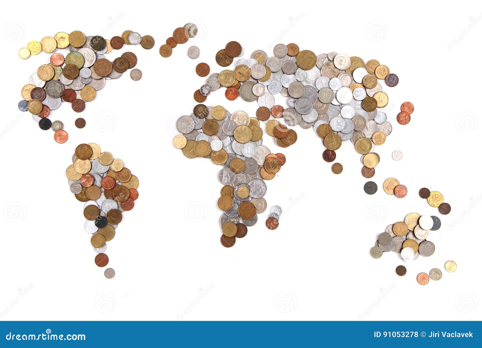 Old World Coins As World Map Stock Photo - Image of coin, investment ...