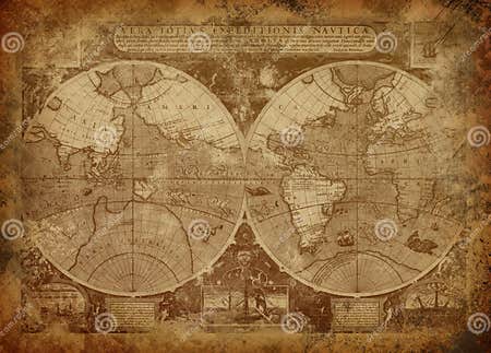 Old world map stock image. Image of aged, paper, cover - 14067403