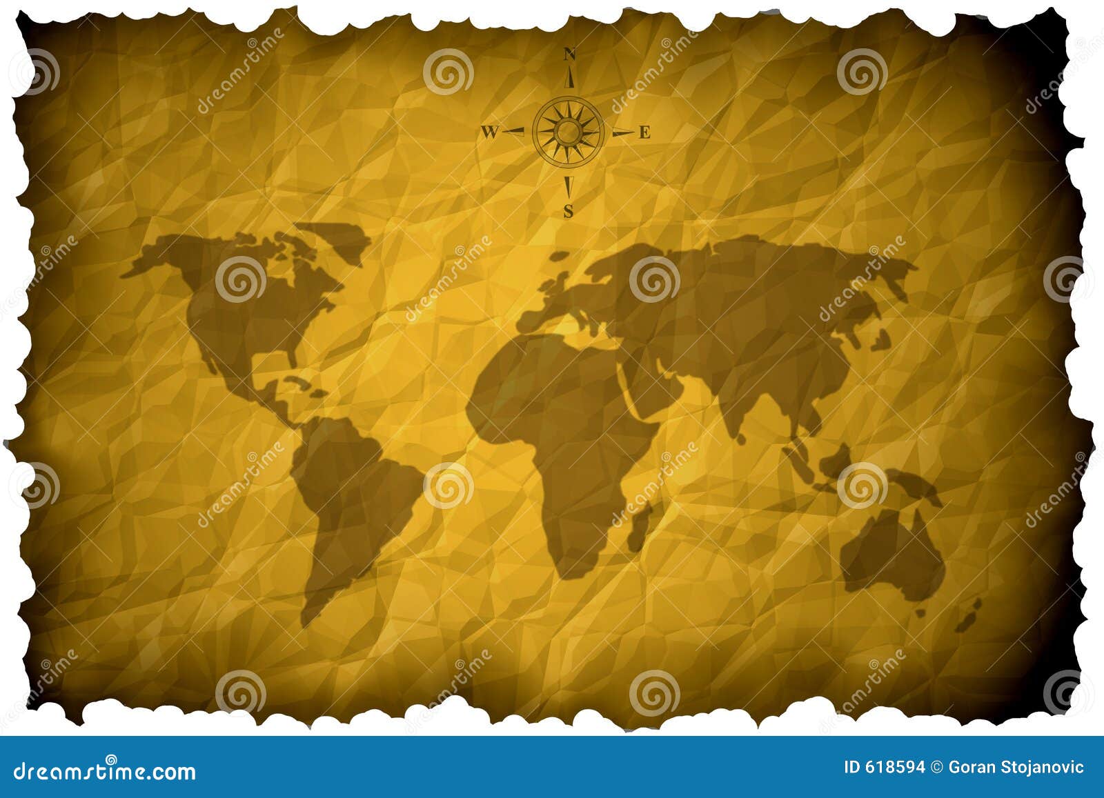 Old world map stock illustration. Illustration of gold - 618594