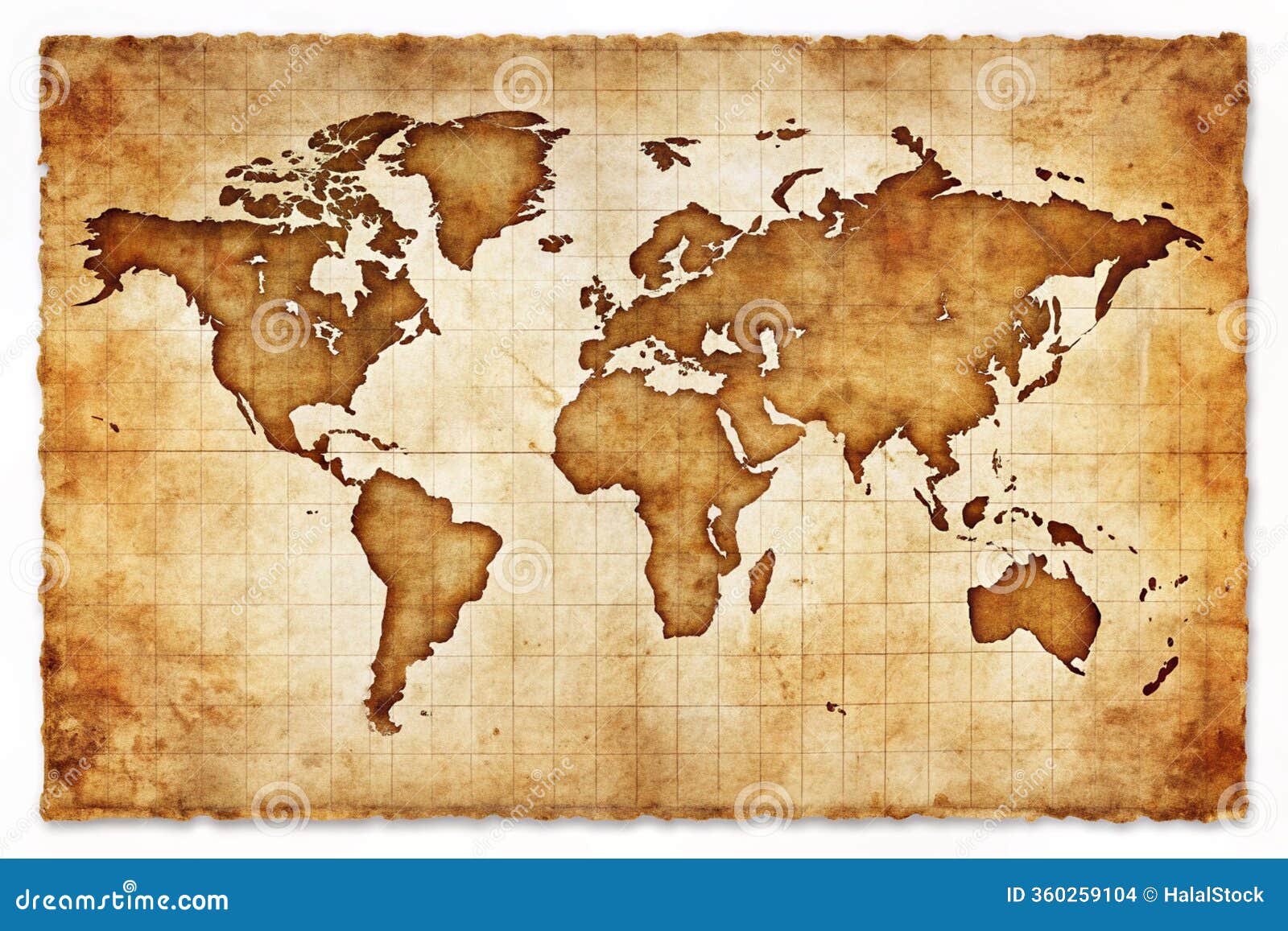 Old World Map Illustration Isolated on White Stock Illustration ...