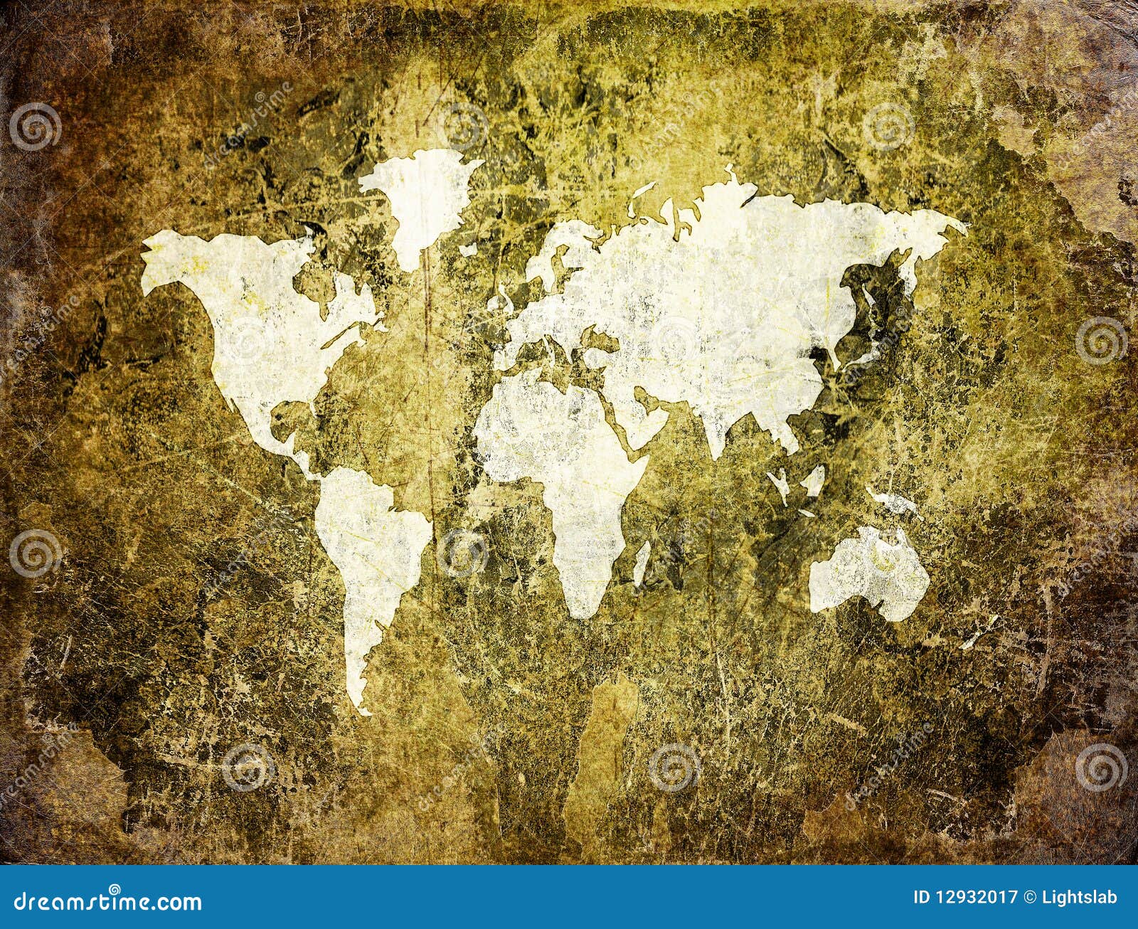 Old World Map on Retro Paper Stock Illustration - Illustration of ...