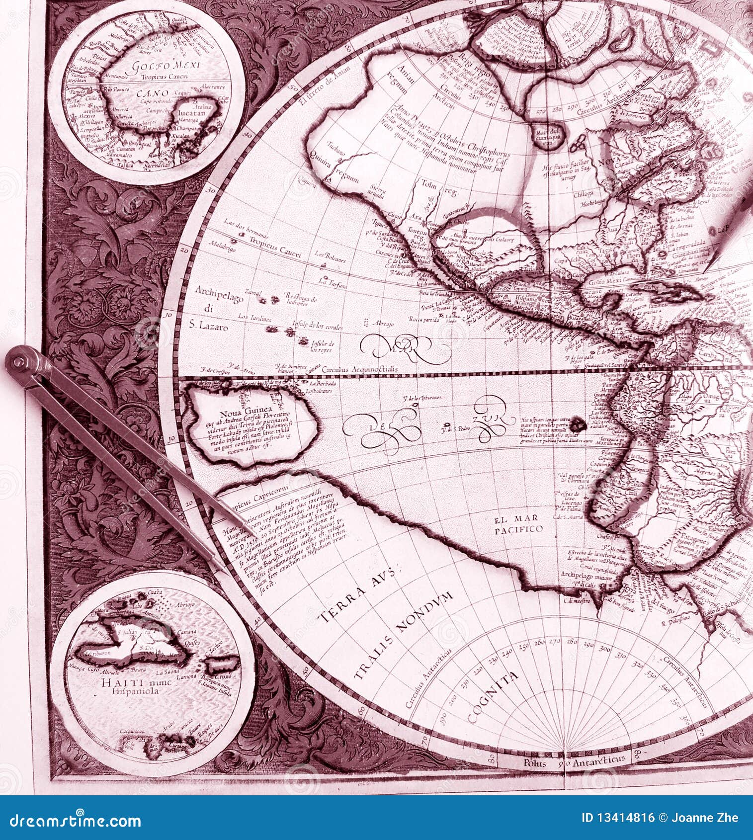 Old World Map, Western Hemisphere Stock Photo - Image of explorer ...