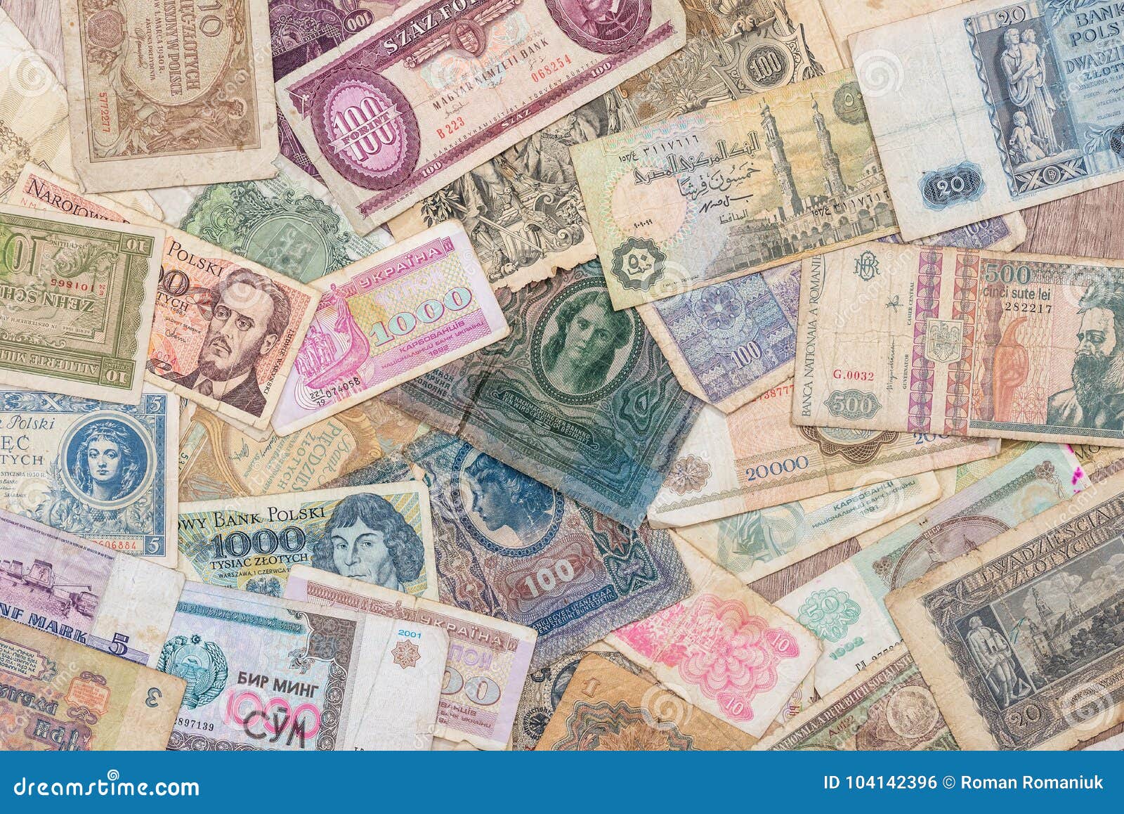 Old World Paper Money of Different Countries Stock Photo - Image of ...