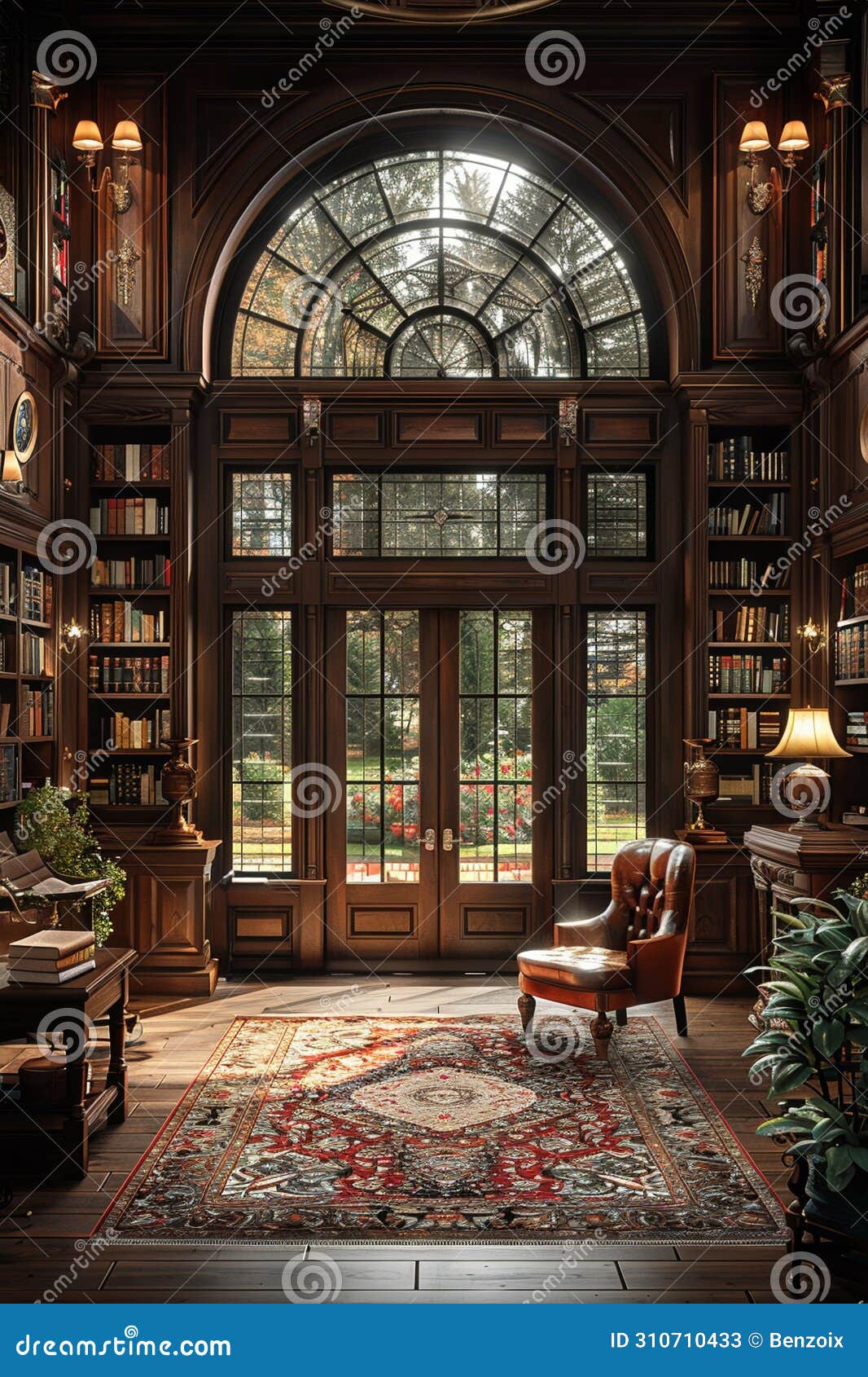 Old-world Study with Rich Wood Paneling and a Hidden Bookcase Door3D ...